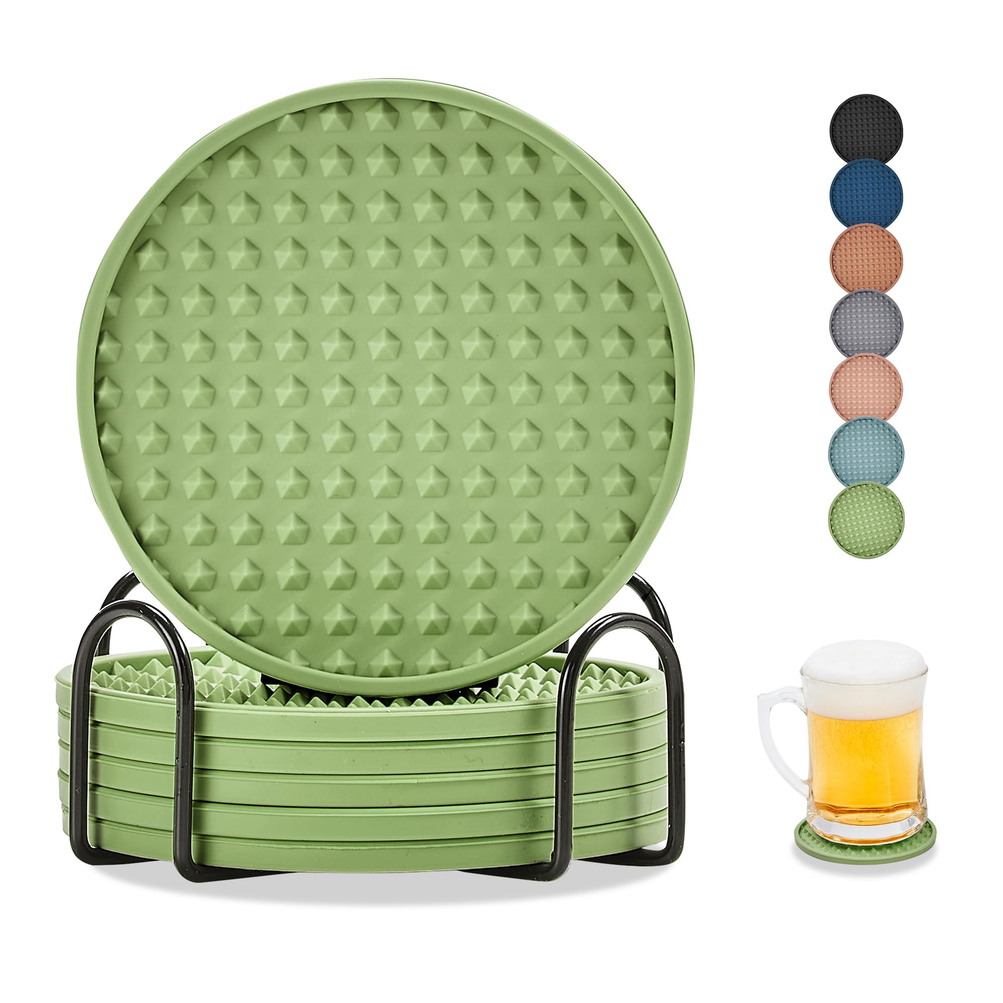 Amazon.com: ButterMelt Coasters for Drinks, Silicone Coasters Set of 6 ...