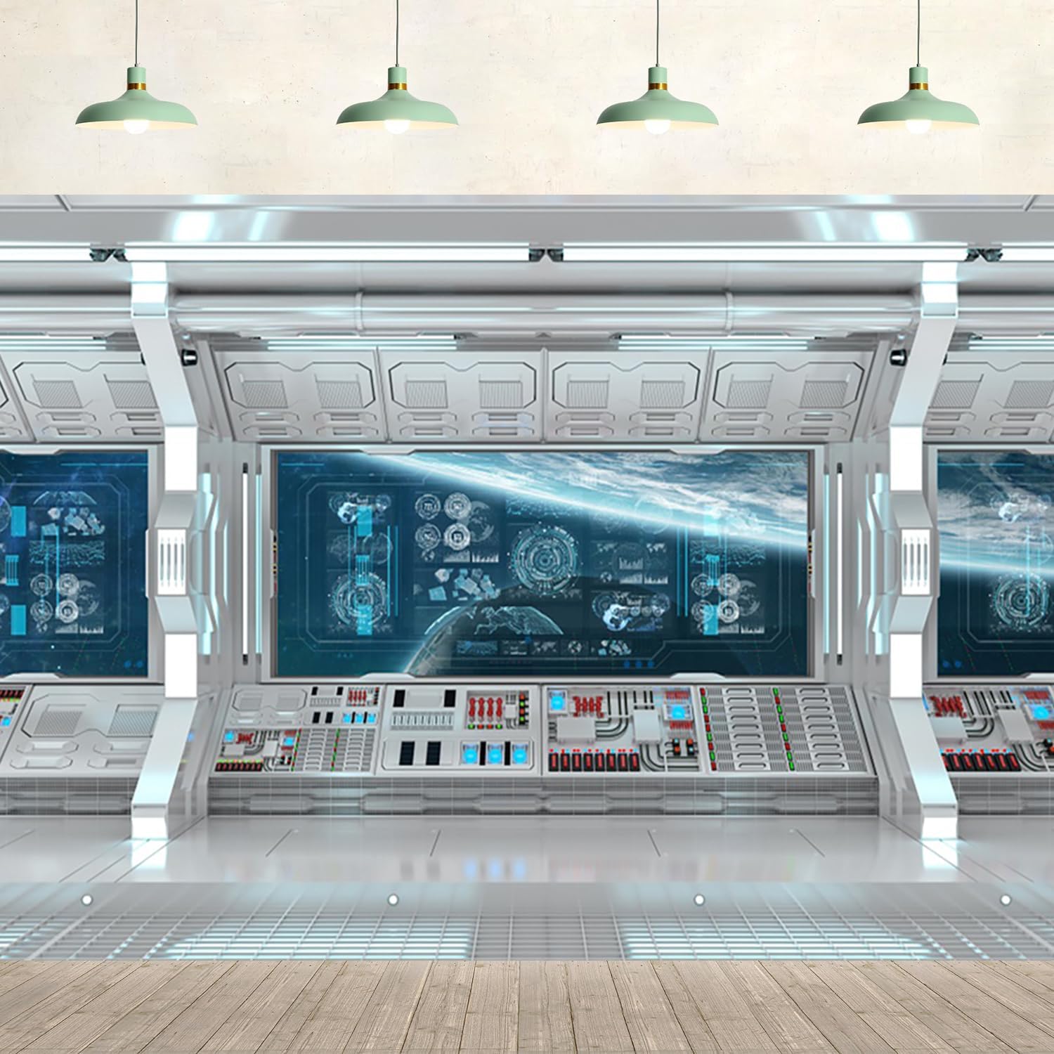 Amazon.com : 20x10ft Spaceship Interior Backdrop Science Fiction White ...