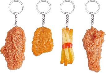 WEWAYSMILE 4 Pcs Food Bracelet Keychain Chicken Wing Keychain for Home ...