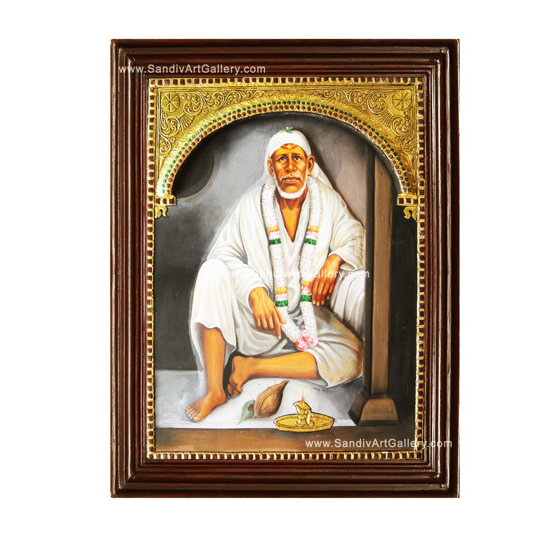 Sandiv Art Gallery Shirdi Sai Baba Tanjore Painting 22 Carat | Desertcart Botswana
