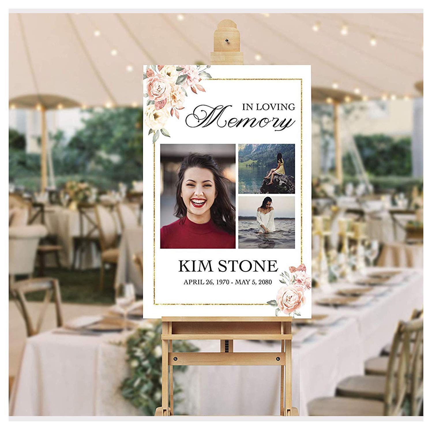 Buy SPEEDYORDERS Personalized Funeral Sign With Photo - Funeral Welcome ...