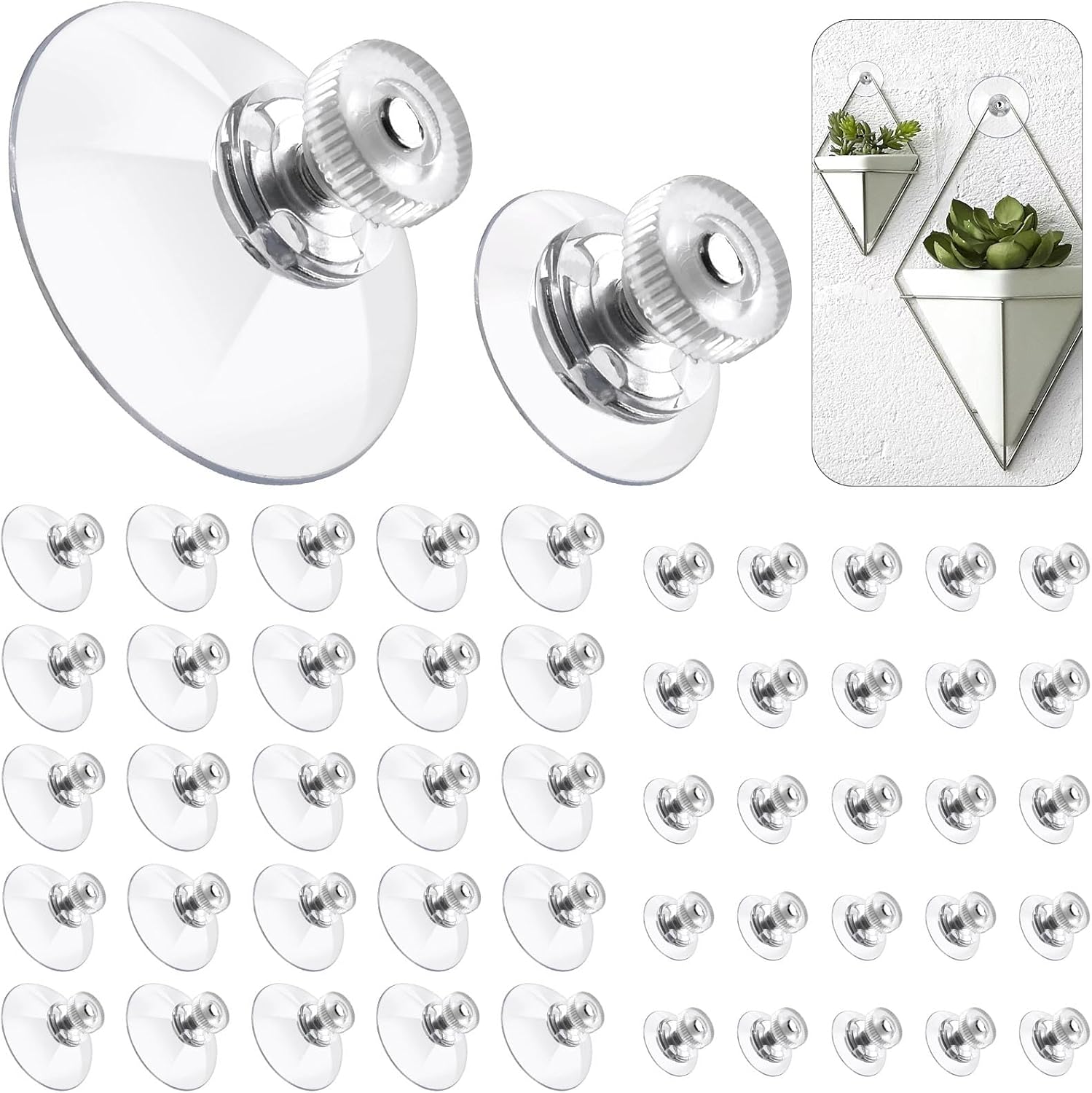 Amazon.com: Milkary 50Pcs Adhesive Suction Cups Bulk, 25mm/40mm Clear ...