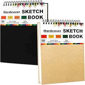 Amazon.com: 9" x 12" Sketch Book, Spiral Bound Drawing Pad Sketchbook for Drawing, 2-Pack 200 ...