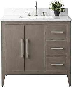Amazon.com: HomeBeyond 36 Inch Bathroom Vanity with Sink & Ceramic Top ...