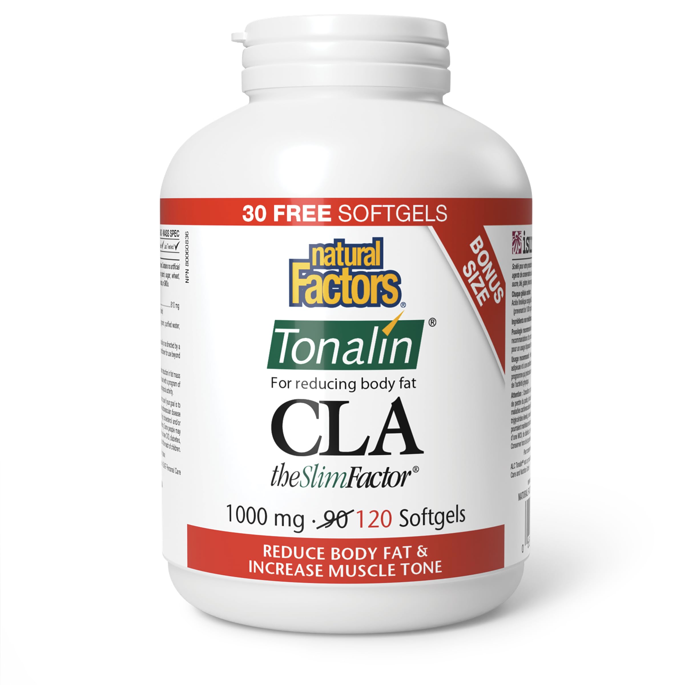 Natural Factors - CLA Tonalin 1000 mg BONUS SIZE, 120 softgels : Amazon ...