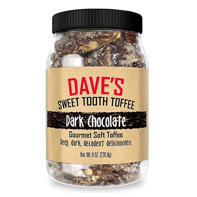 Amazon.com : Dave's Sweet Tooth Toffee, Dark Chocolate Flavor with Real ...