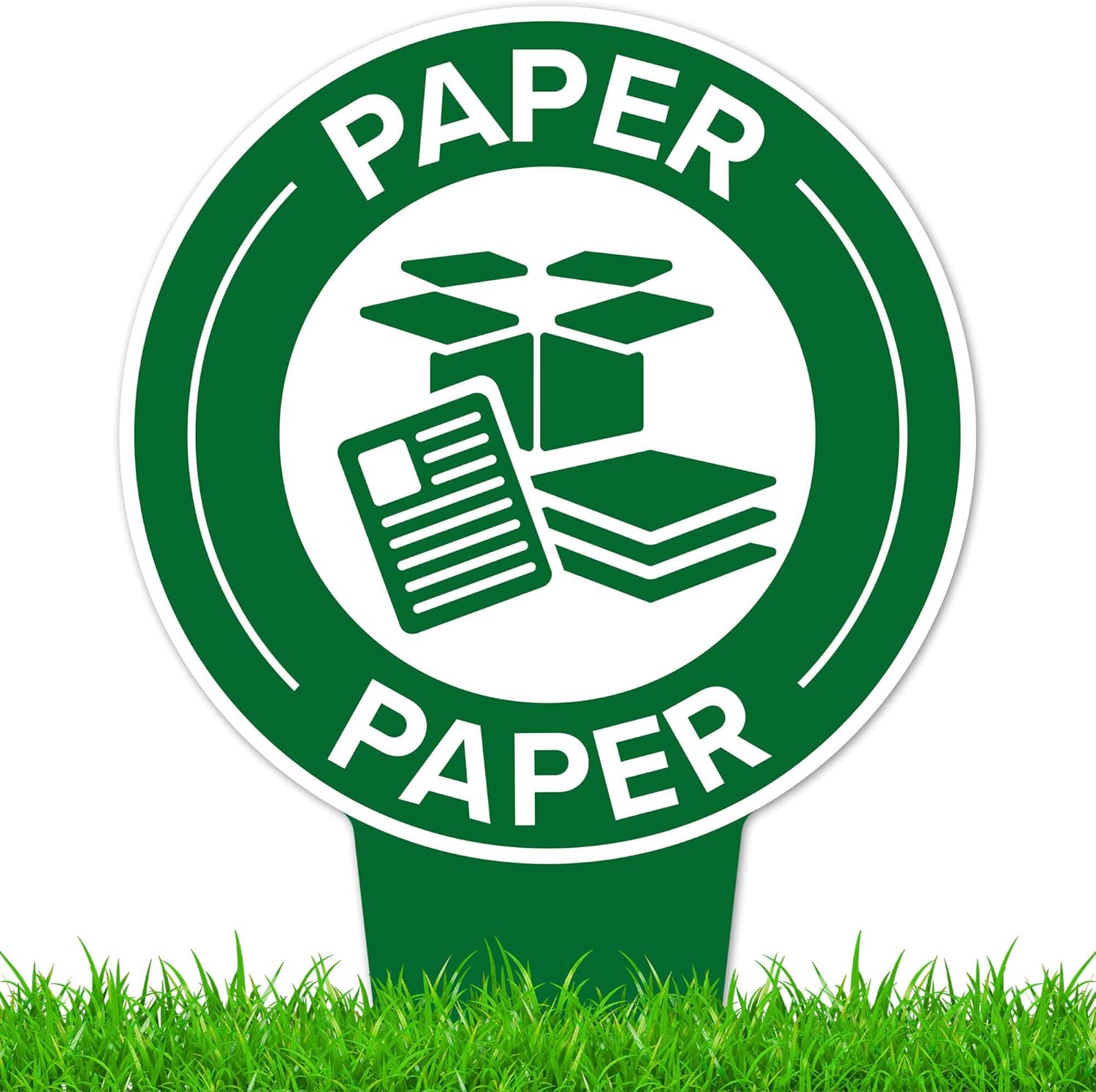 Amazon.com: Recycle - Paper Sign, 11"x21", Heavy Duty Integrated Ground ...