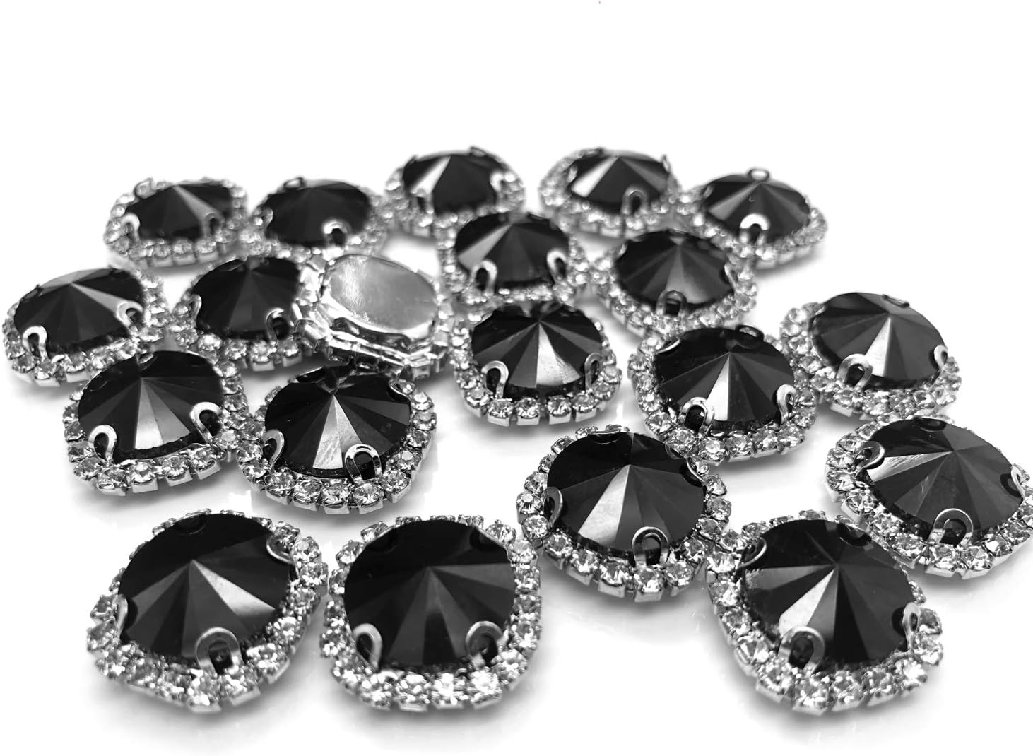 Amazon.com: Flat Back Rhinestones Buttons Embellishments with Diamond ...