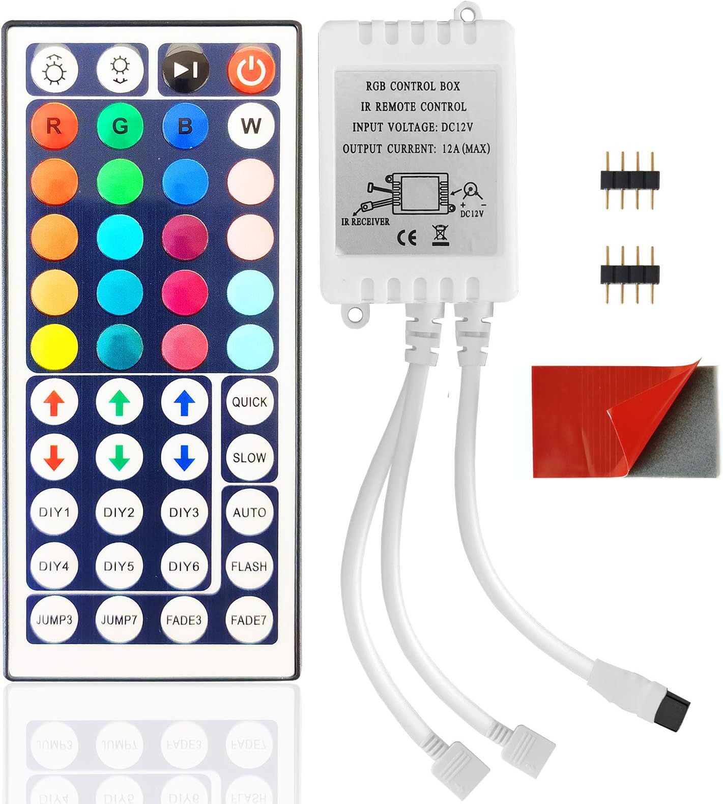 Amazon.com: ABI Inline IR Controller with 24 Key Remote for 12V RGB LED ...