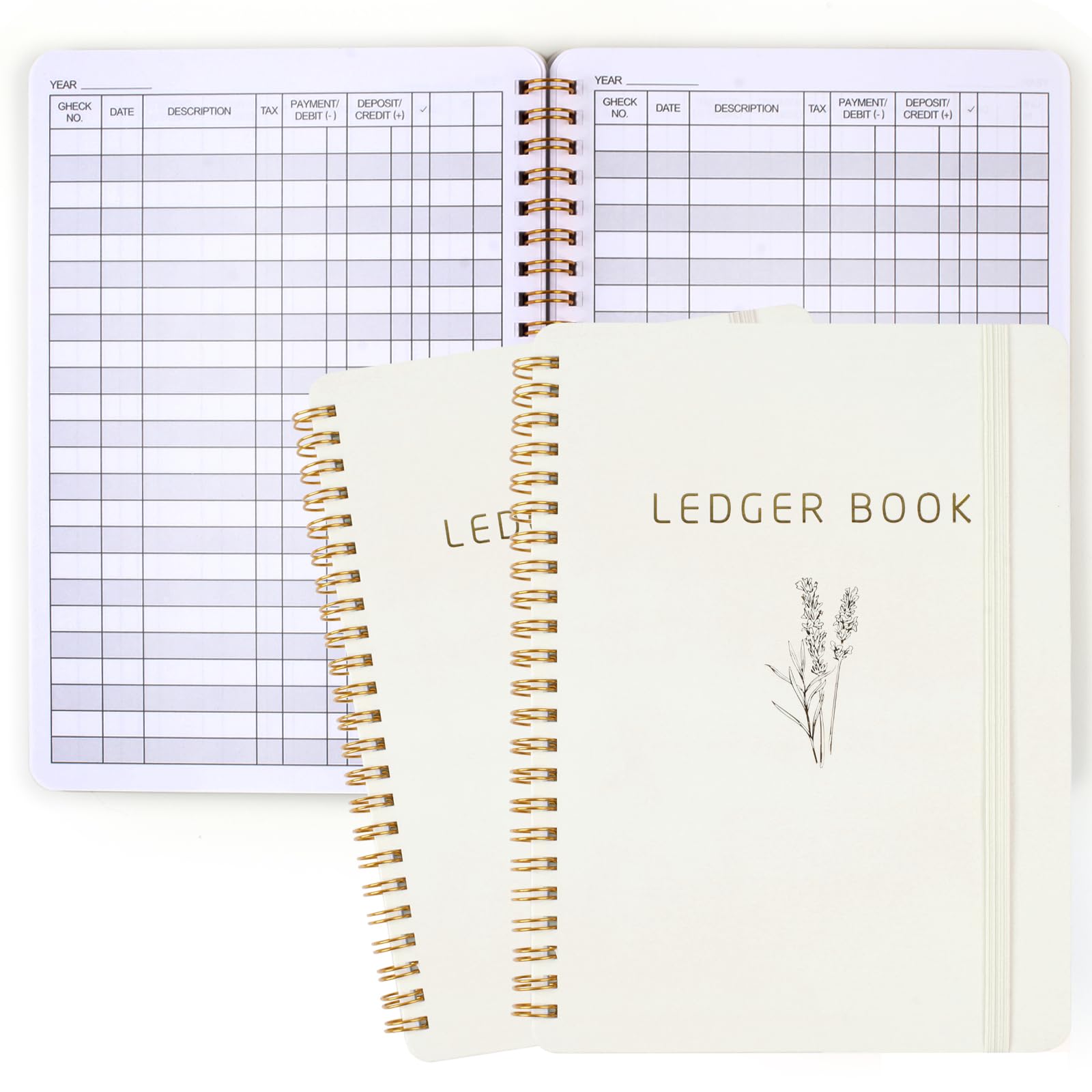 Amazon.com : Utron Budget Book, 2PCS Ledger Book, 5.8" x 8.3" Beige ...