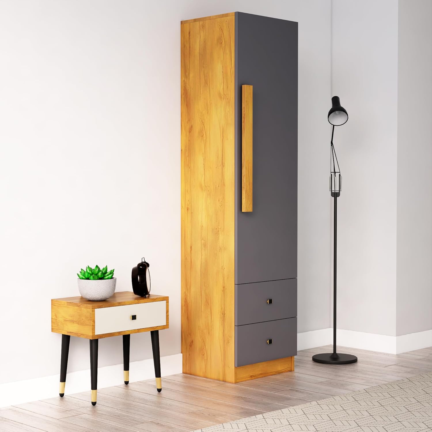 Bniture Wooden Almirah for Clothes, Door for Bedroom, 1 Door Wardrobe ...