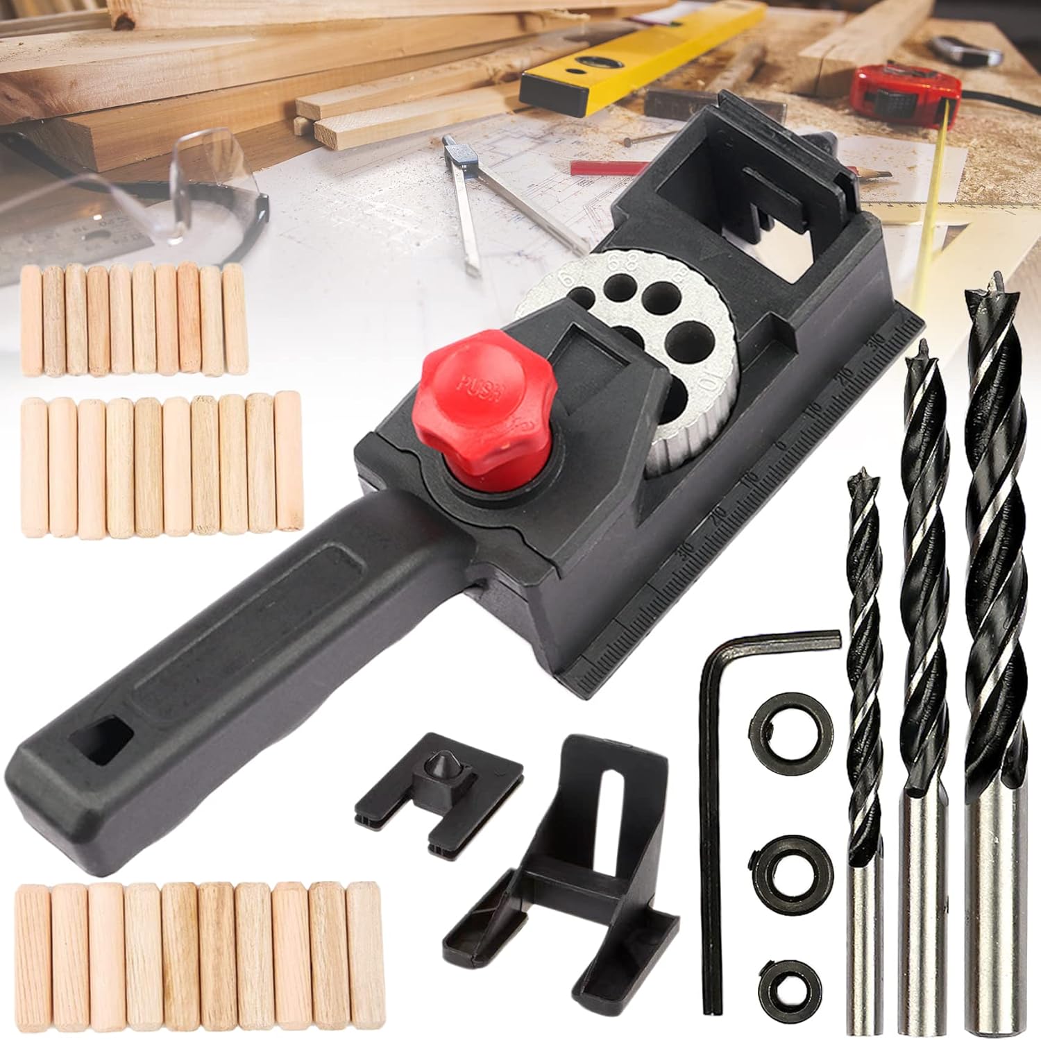 Dowel Drill Guide, 3-12mm Adjustable Self Centering Drilling and ...