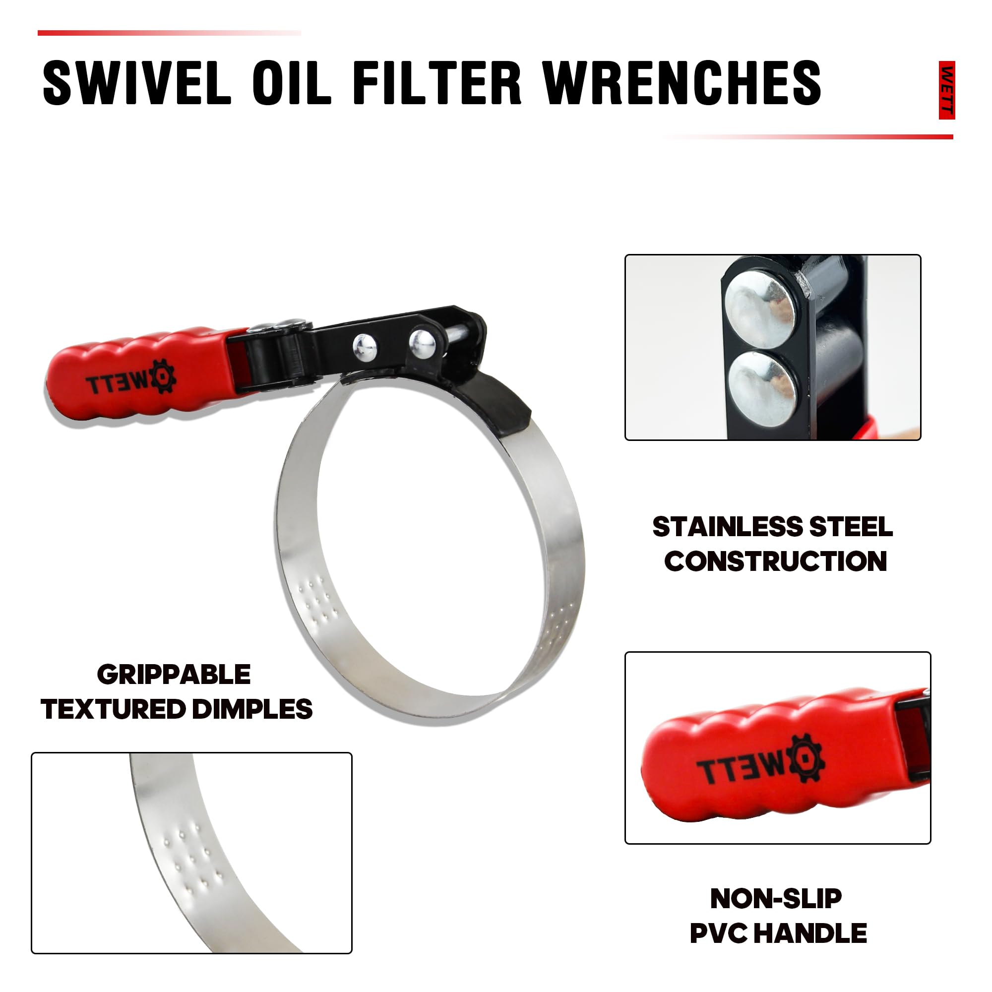 Snapklik.com : WETT Swivel Oil Filter Wrench Set, 5-Piece Standard Oil ...