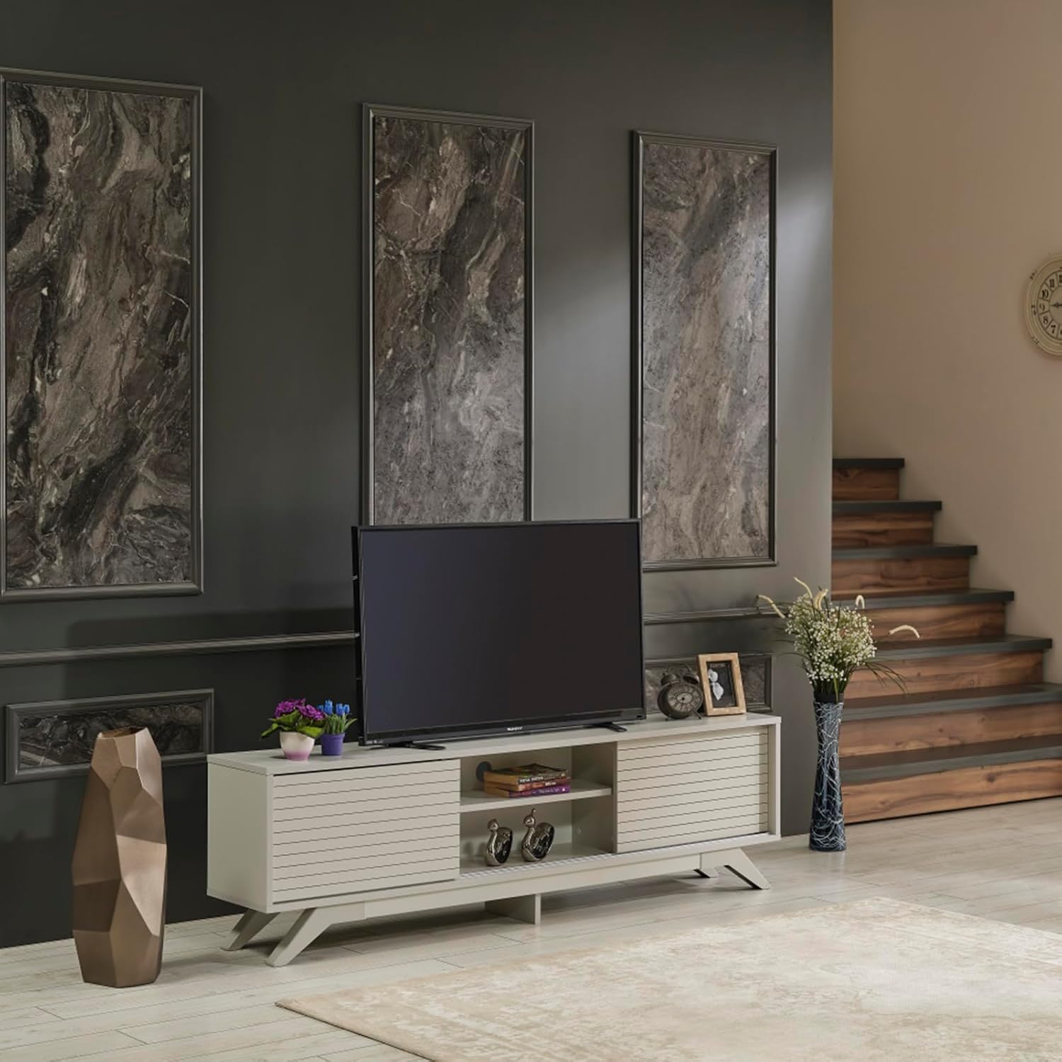 Amazon.com: vikozalk Media Console Table for Up to 80 Inch TV,Modern ...