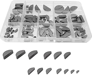 WeqeYent 100 Pcs 13 Sizes Feather Key Assortment, Half Moon Woodruff ...