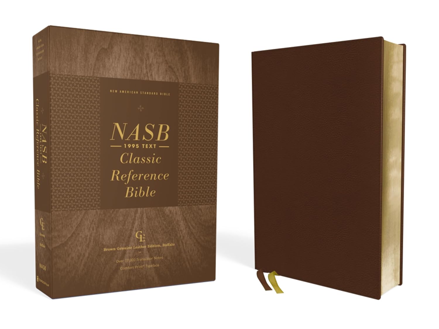 NASB, Classic Reference Bible, Genuine Leather, Buffalo, Brown, Red ...