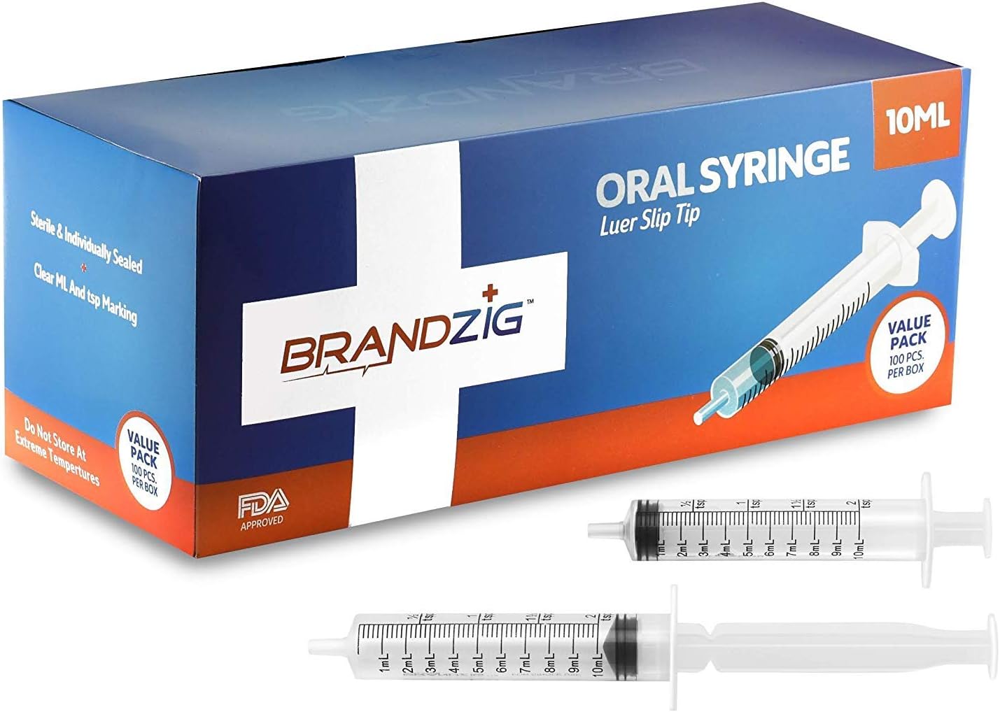 Amazon.com: 10ml Oral Syringes - 100 Pack – Luer Slip Tip, No Needle ...