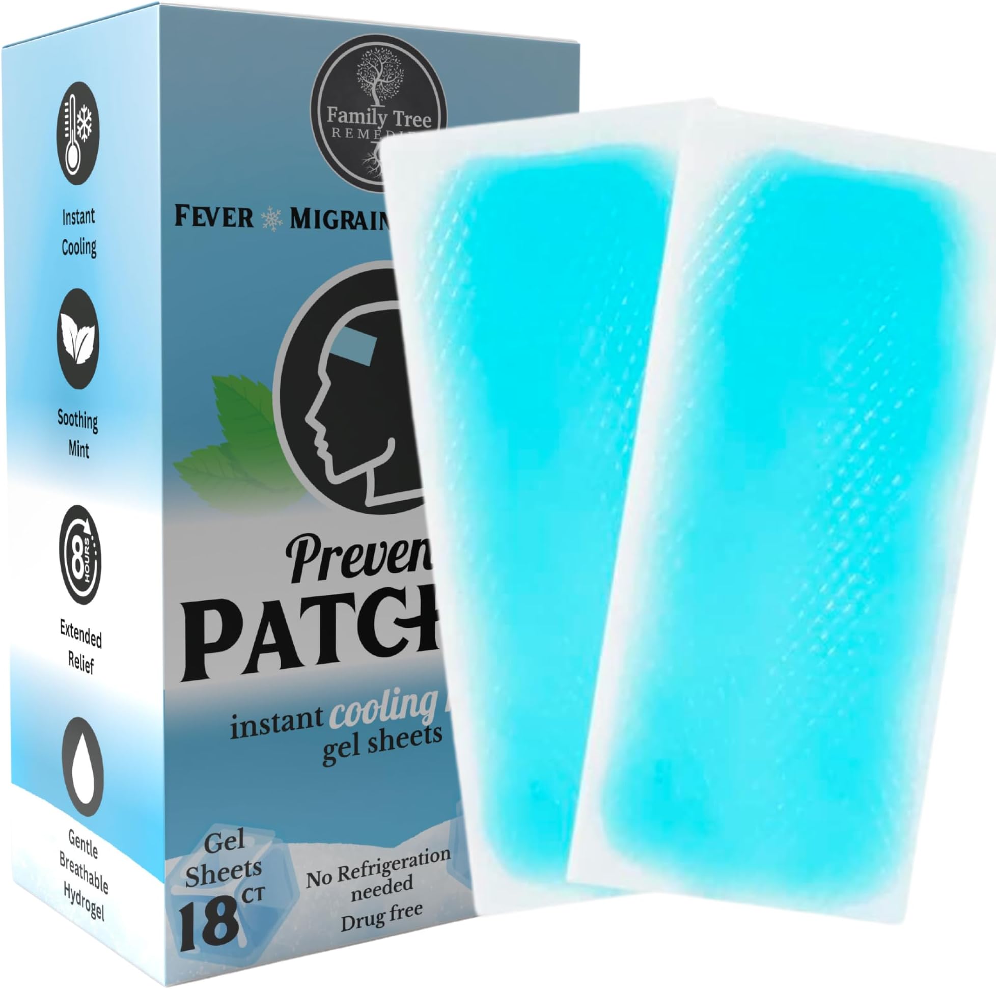 Amazon.com: WellPatch Cooling Headache Pads, Migraine, 4 Large Patches ...