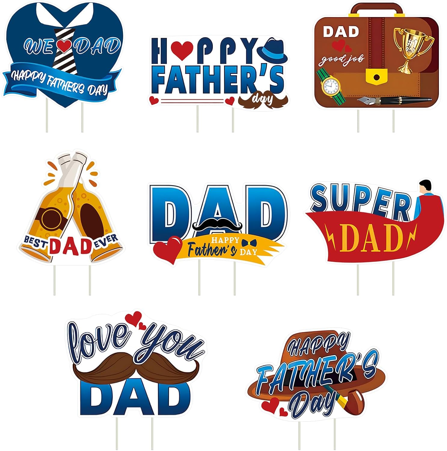 Amazon.com : DECEED 8 Pieces Happy Father's Day Yard Signs, Father's ...
