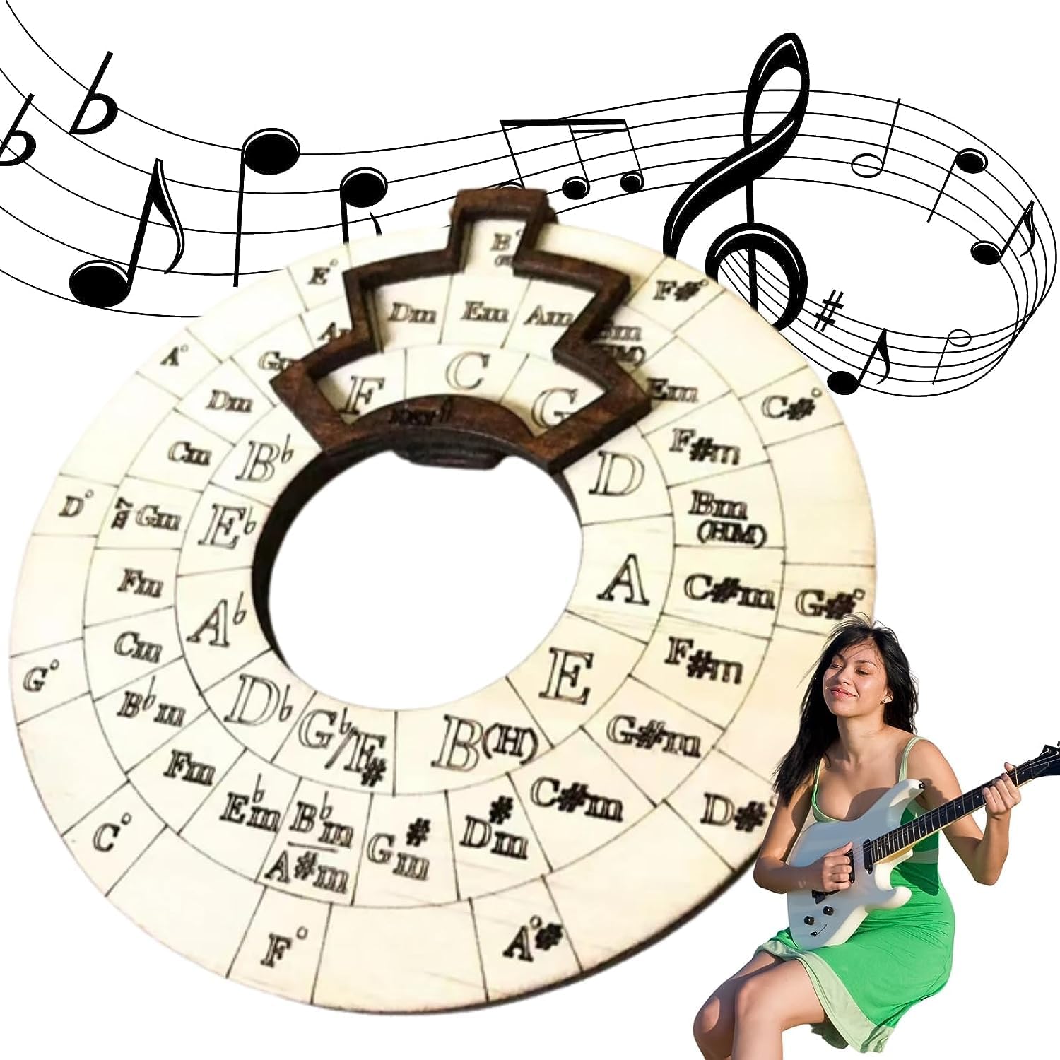 Amazon.com: Círculo de quintas rueda de madera Círculo de quintas ...