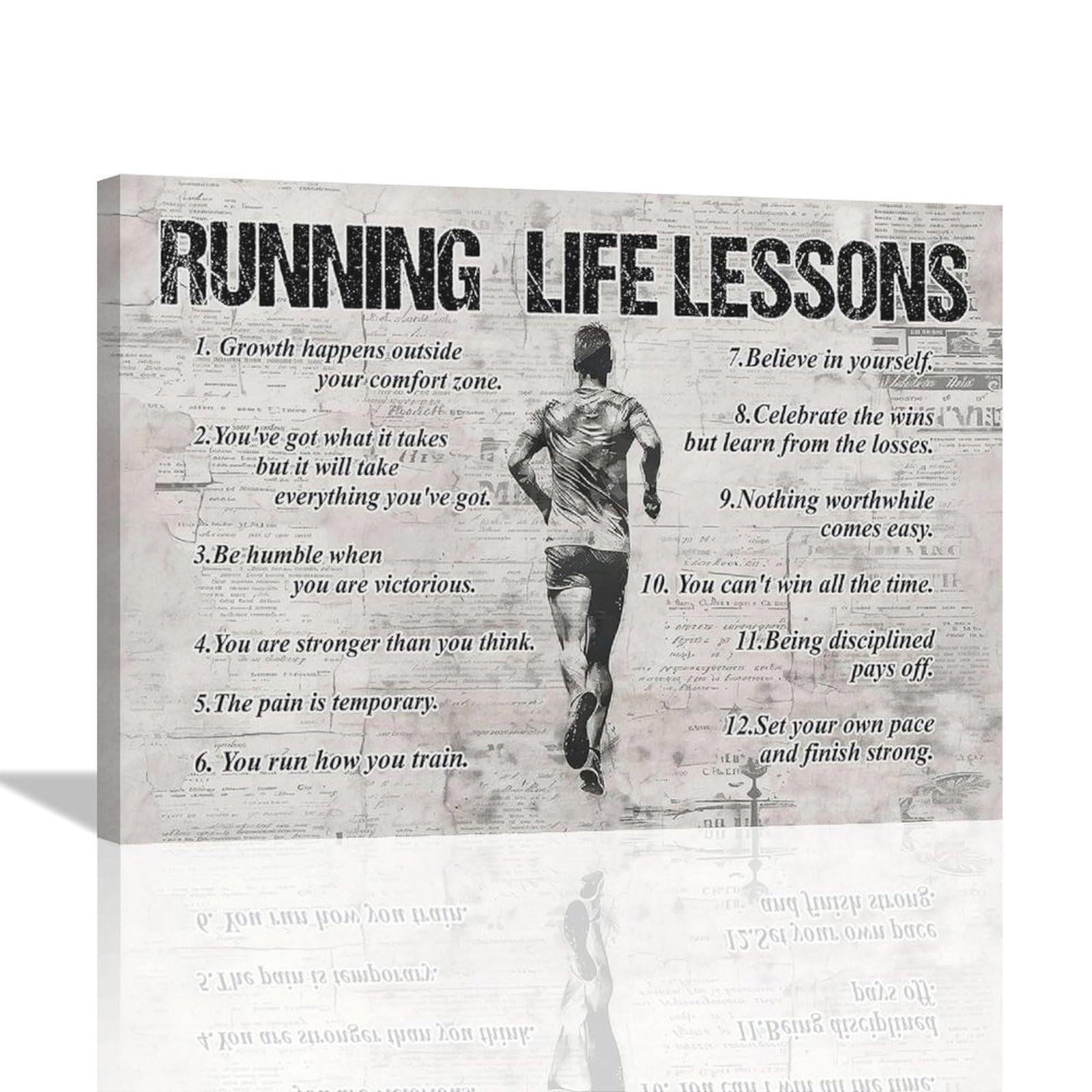 Amazon.com: Running Life Lessons Wall Art Running Sports Wall Decor ...