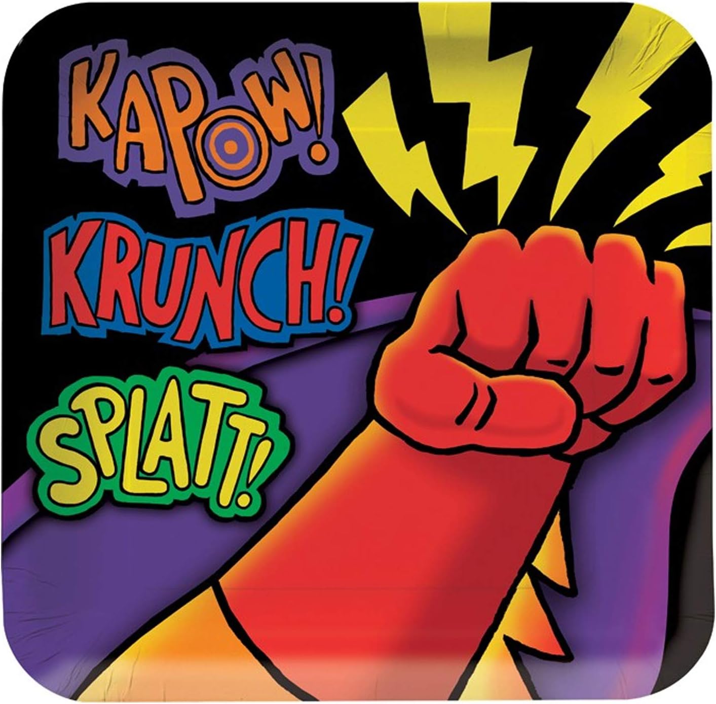 Amazon.com: 8-Count Square Paper Dinner Plates, Superhero Fun ...