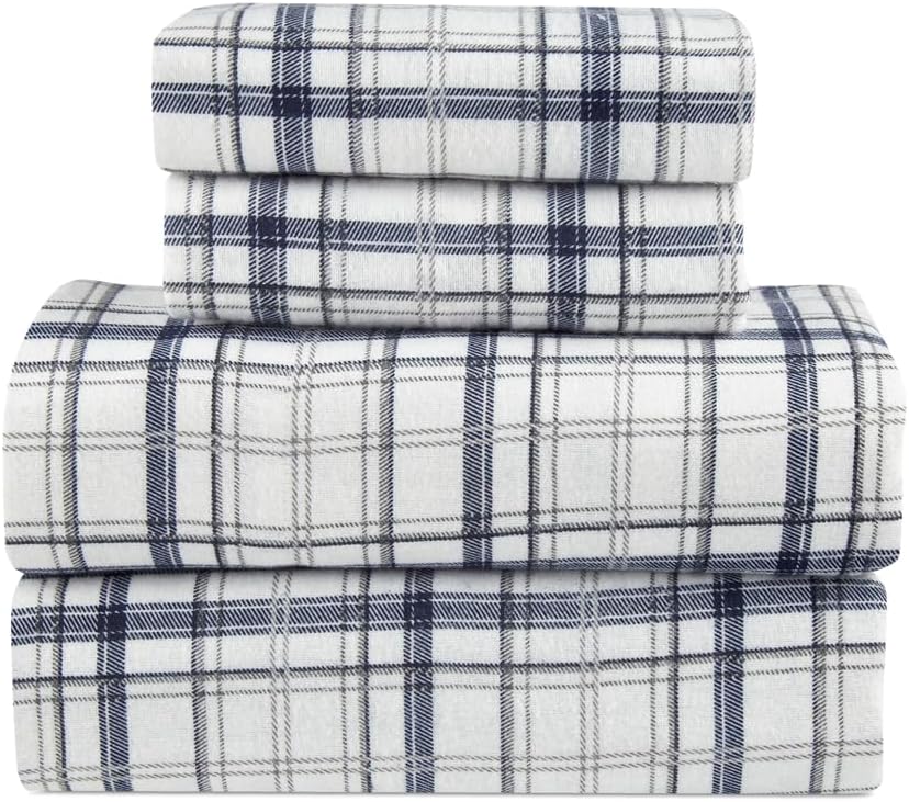 Amazon.com: Flannel Sheets Twin Size Rich Cotton -High GSM Flannel Bed ...