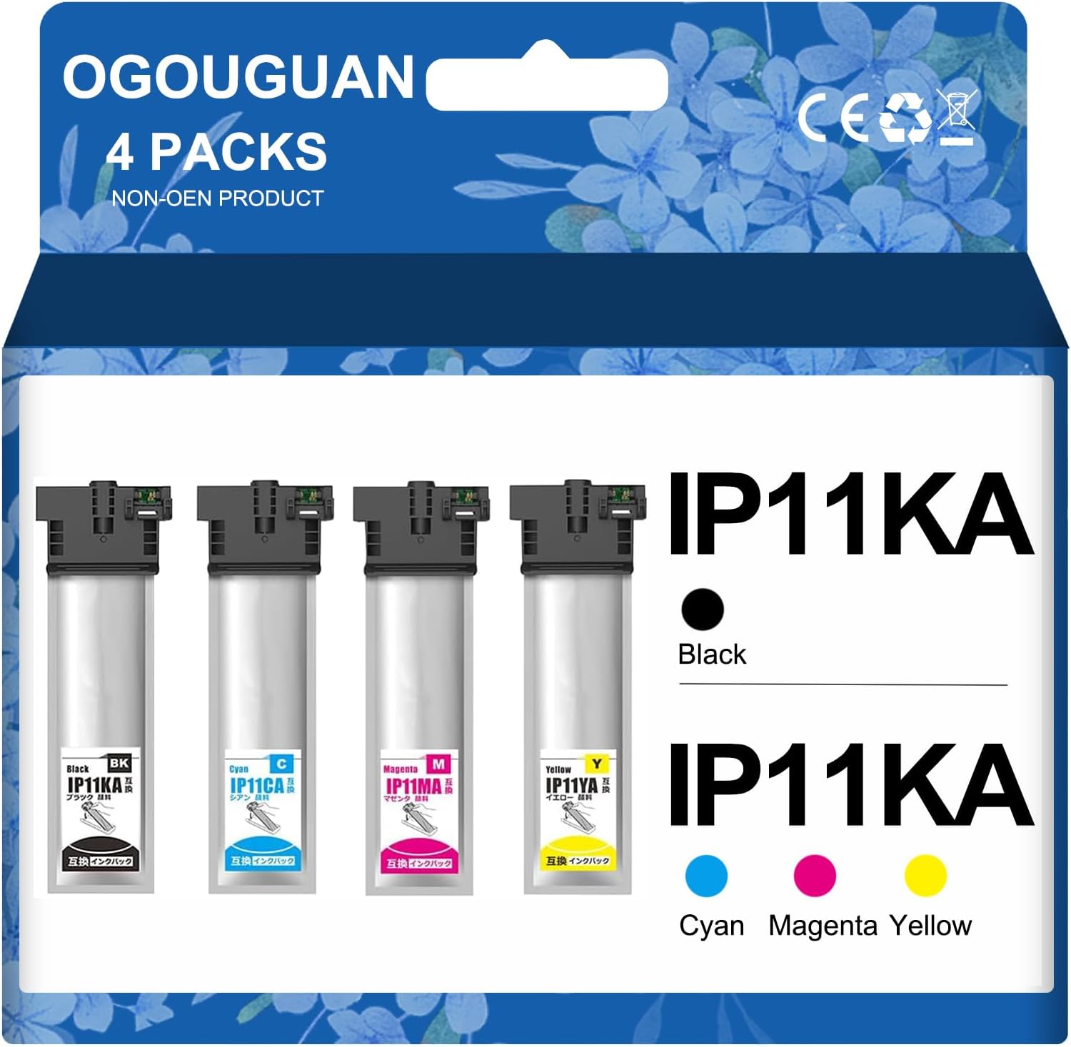Amazon.co.jp: OGOUGUAN EPSON用 IP11KA エプソン用 IP11 IP11A IP11KA IP11CA IP11MA IP11YA 顔料 (4色セット) 大容量 ...