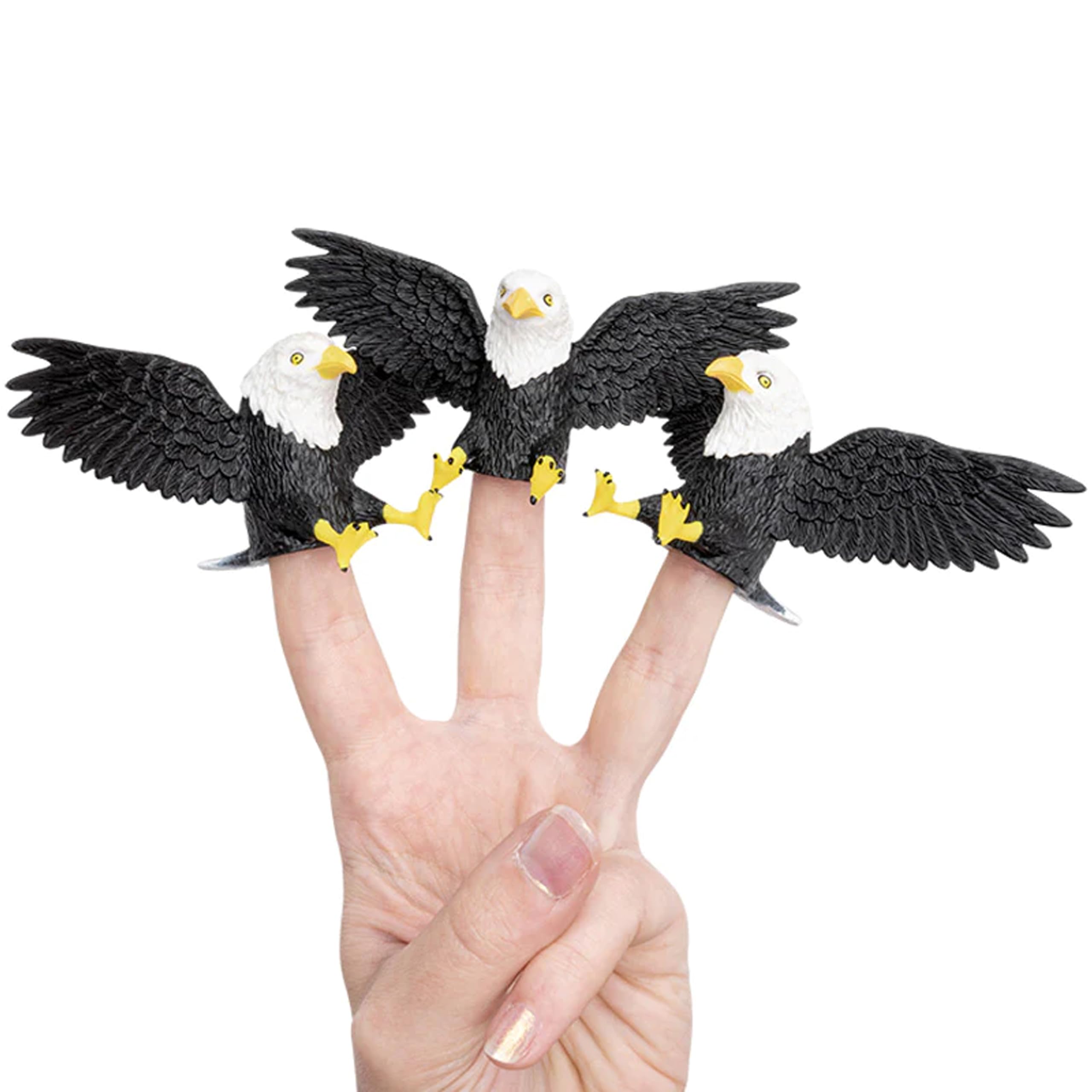 Amazon.com: Archie McPhee Finger Bald Eagles - Set of 3 Majestic Bald ...