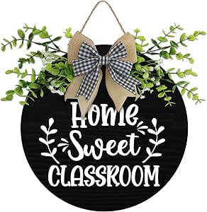 Amazon.com : Home Sweet Classroom Sign for Front Door, Decor for ...