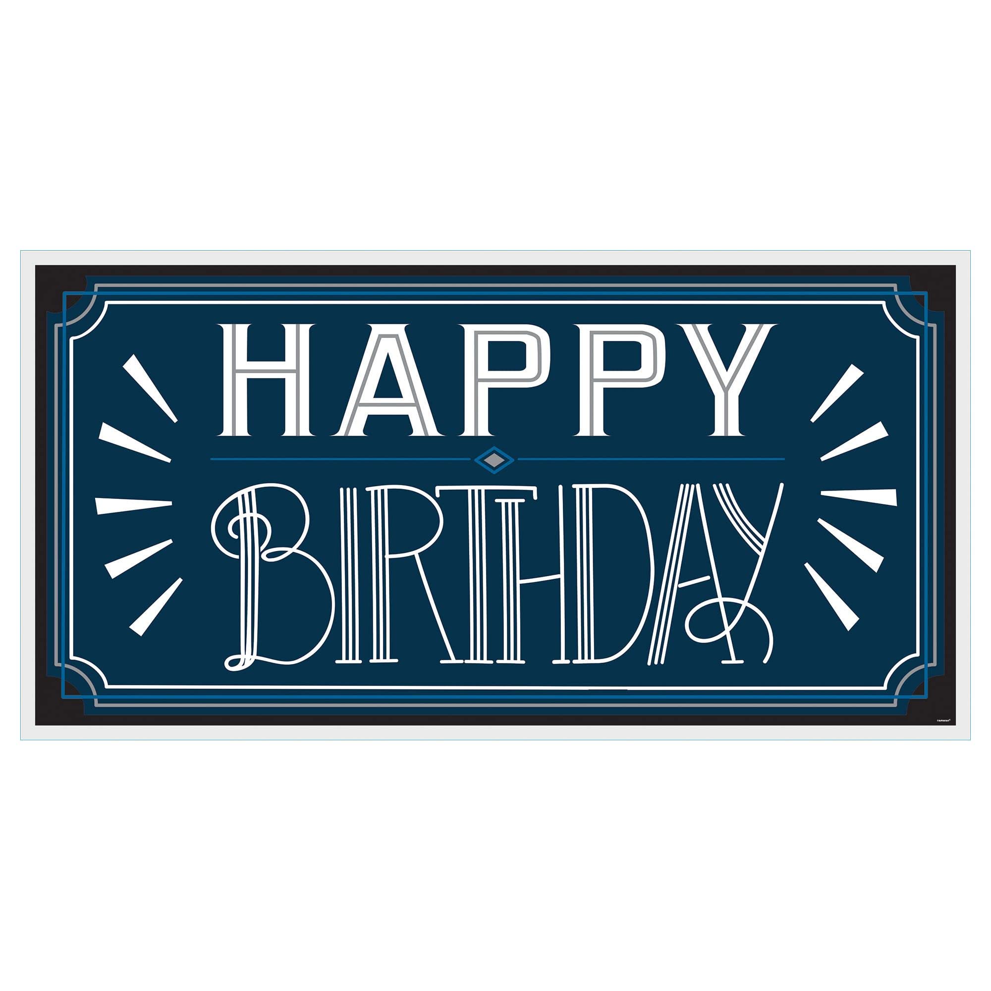 Amazon.com: Happy Birthday Man Horizontal Sign Banner - 65" x 33 1/2 ...