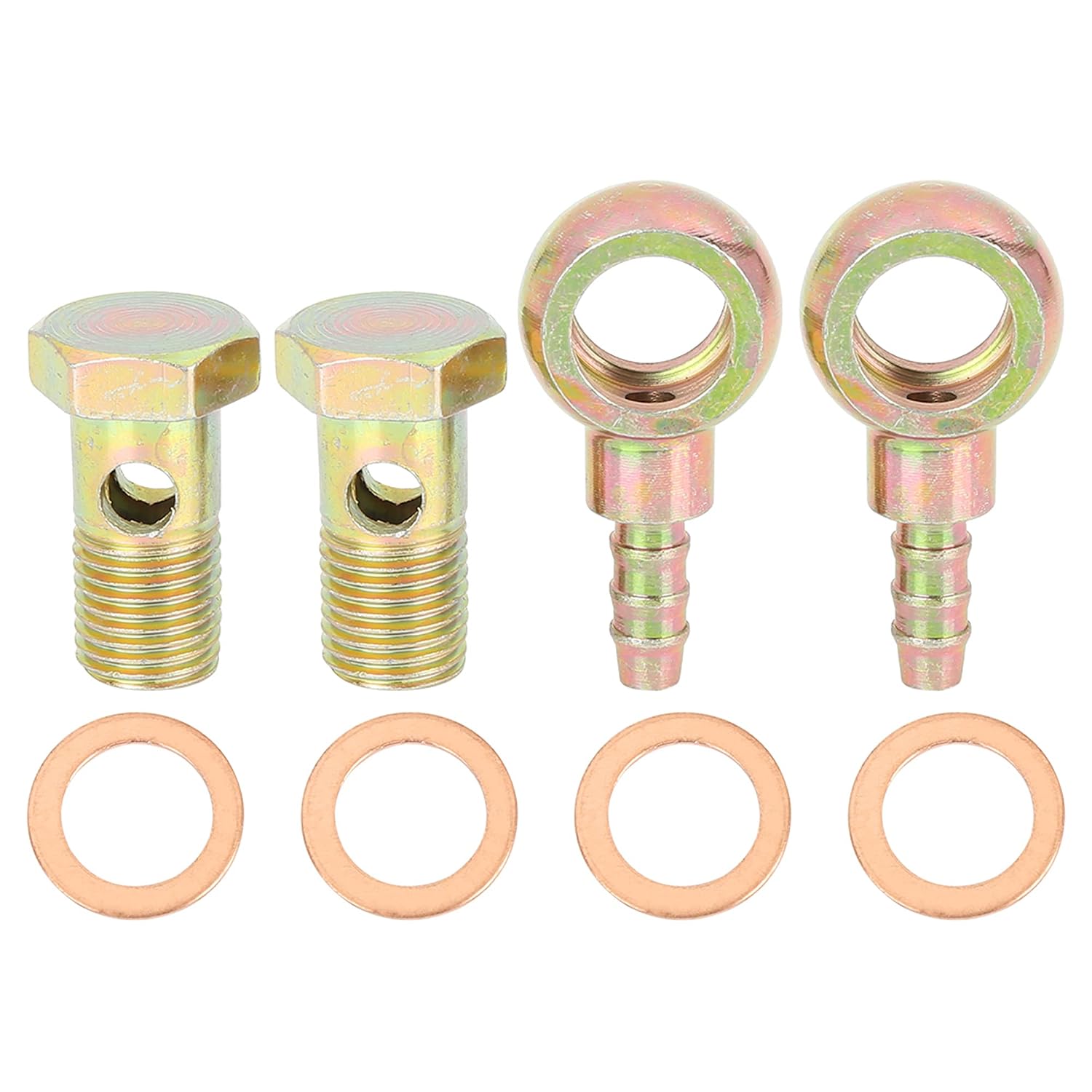 X AUTOHAUX 2 Sets 14mm Diameter Banjo Hose Barb Bolt Fittings Banjo ...