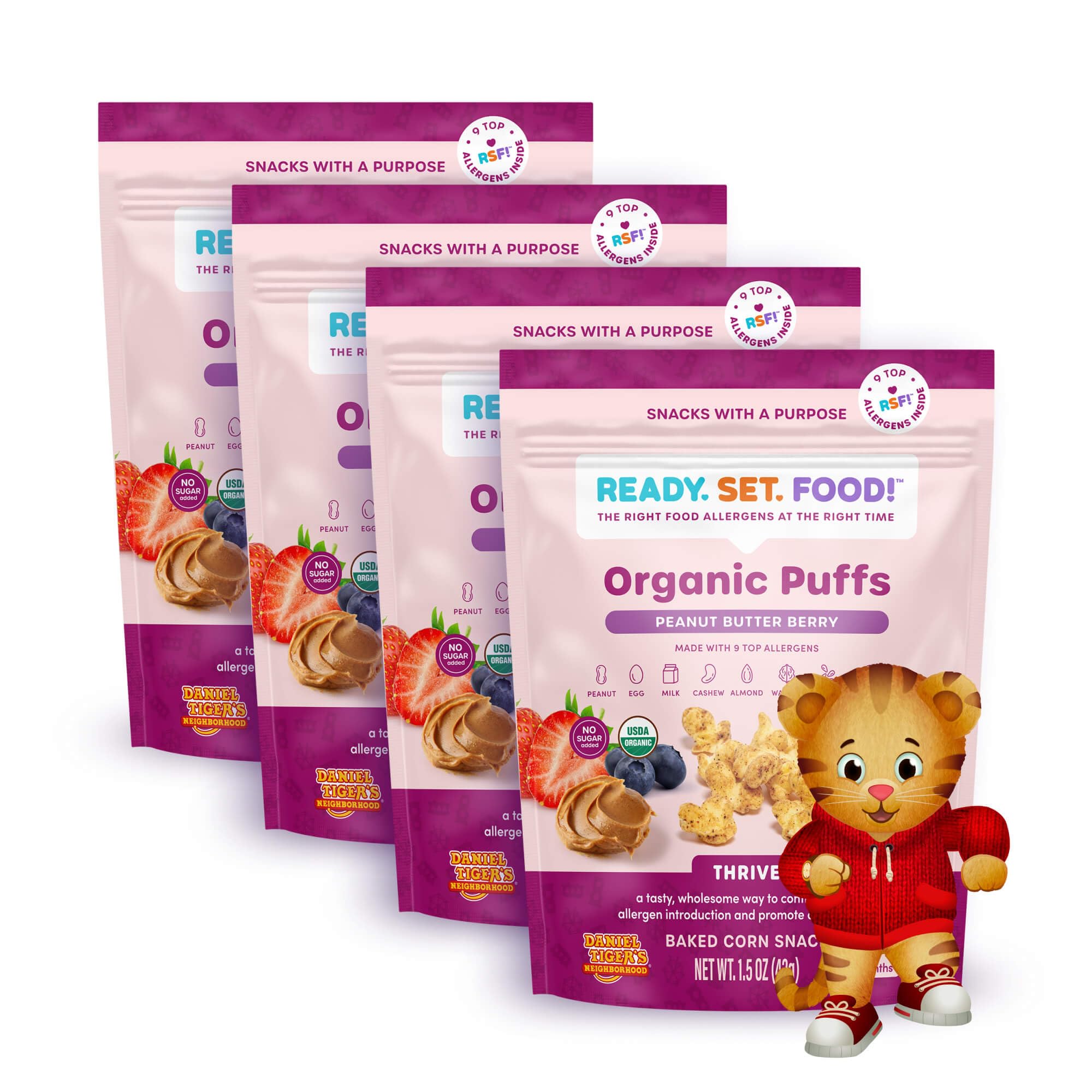 Ready Set Food Organic Puffs Early Allergen Introduction Snack Puffs ...