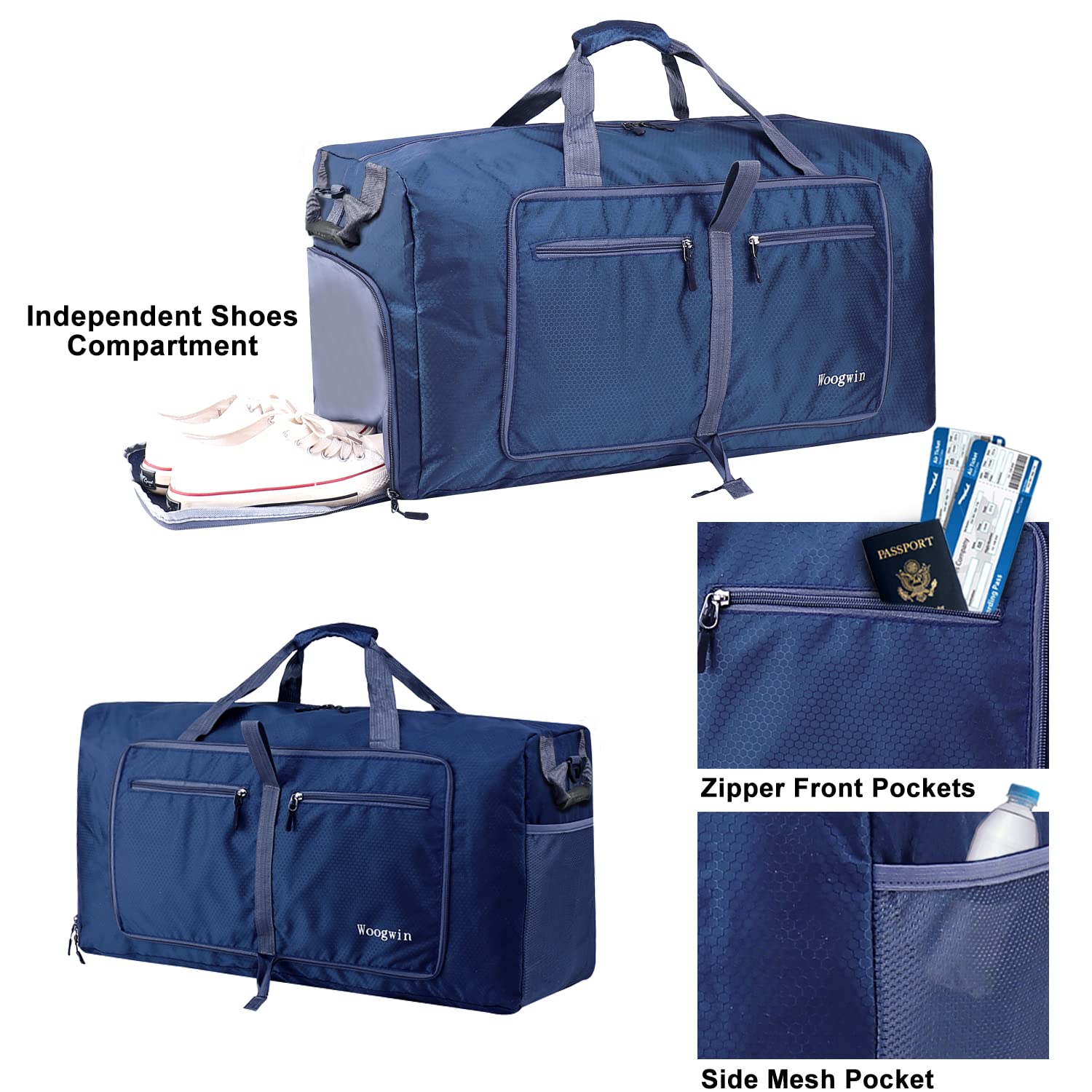 Snapklik.com : Woogwin Travel Duffel Bag Large Foldable Waterproof ...