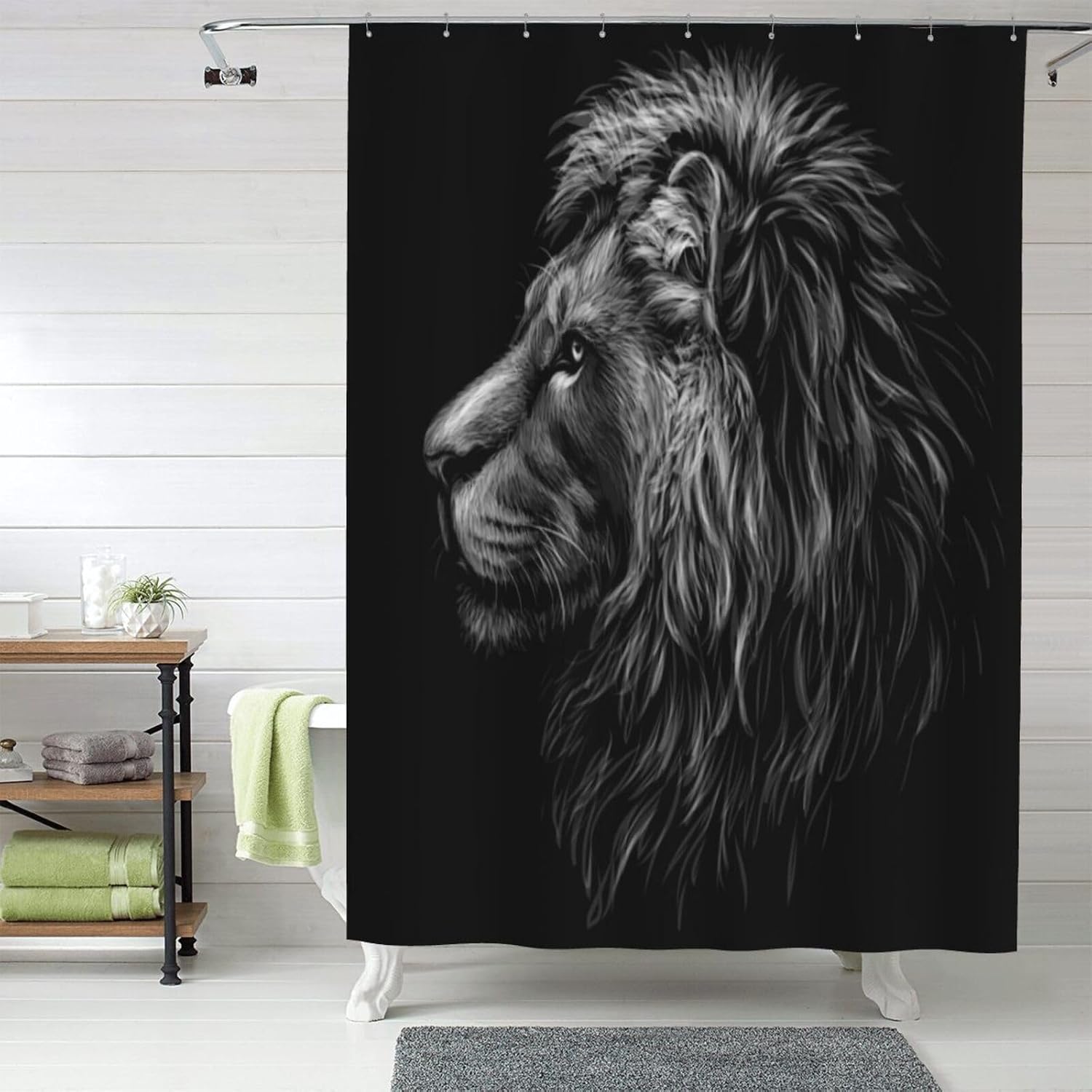 Amazon.com: Gizmac Black Lion Realistic Portrait Lions Head Shower ...