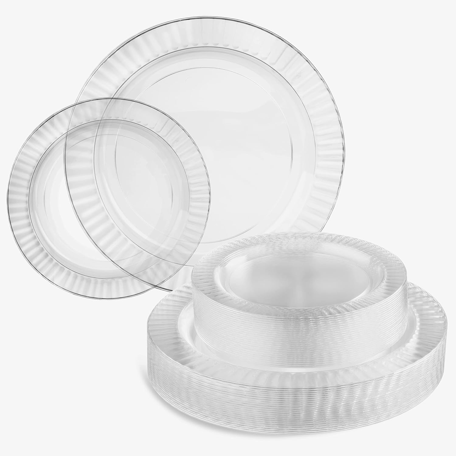 Amazon.com: Perfect Settings 50 Piece (25 Sets) Premium Clear Plastic ...