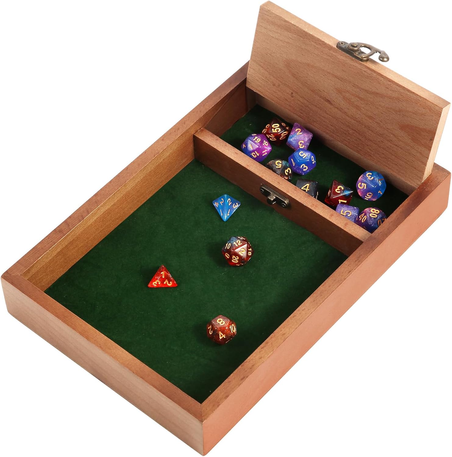 Amazon.com: XINSHUOCH Wooden D&D Dice Rolling Tray with Dice Storage ...