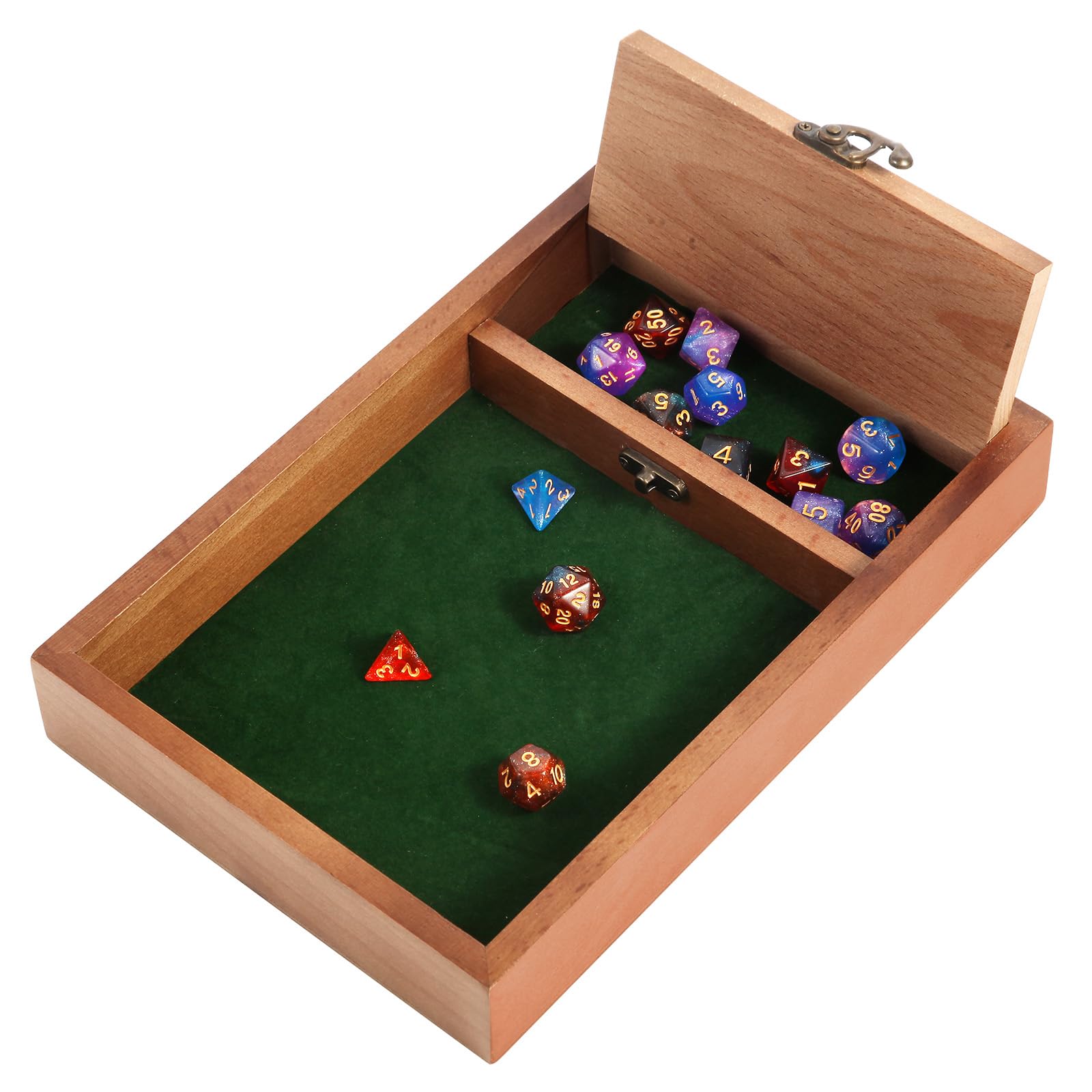 Amazon.com: XINSHUOCH Wooden D&D Dice Rolling Tray with Dice Storage ...