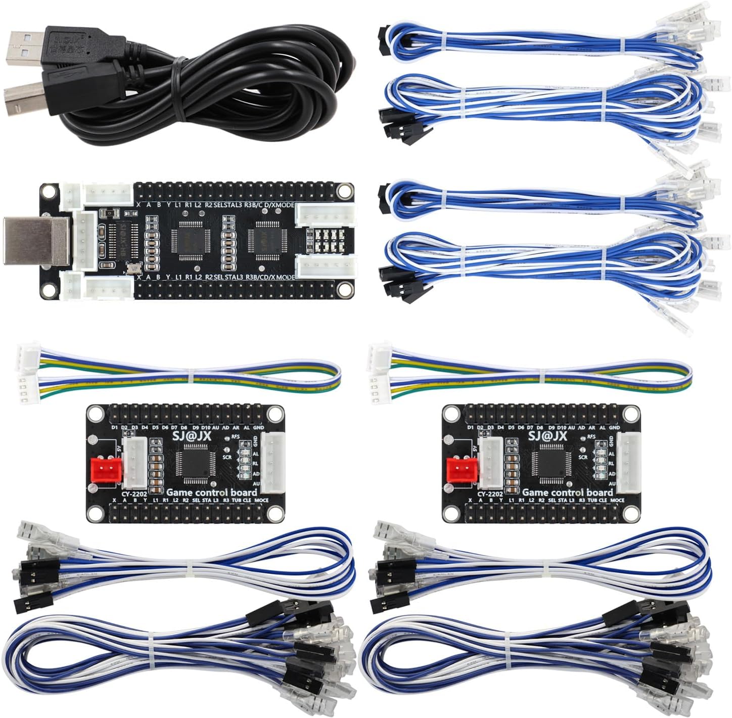 SJ@JX Arcade Game 4 Player USB Encoder Board Macro Command Zero Delay Gamepad Button Joystick ...
