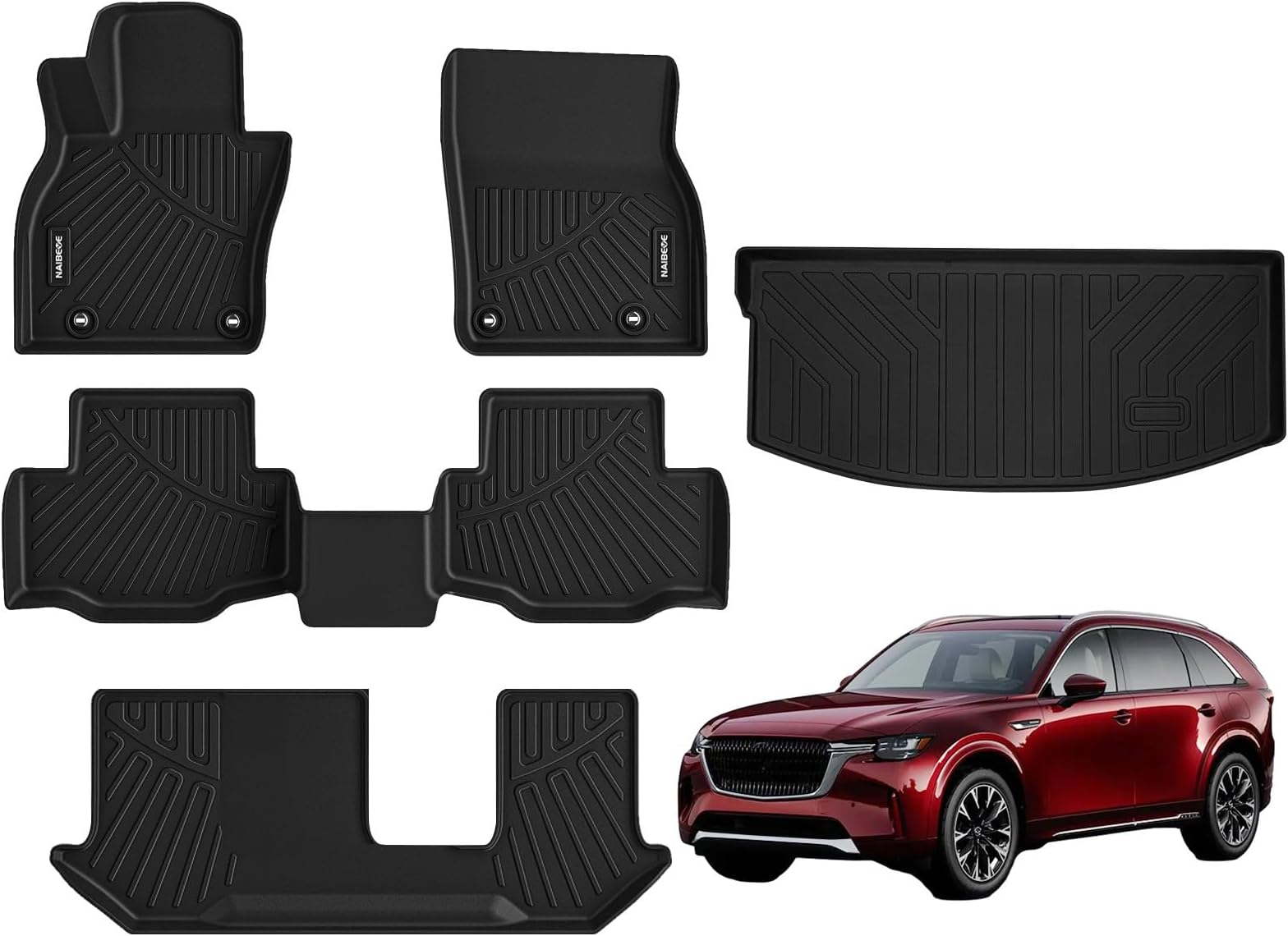 Amazon.com: Naibeve Floor Mats for 2024 Mazda CX-90(8 Passengers) - All ...