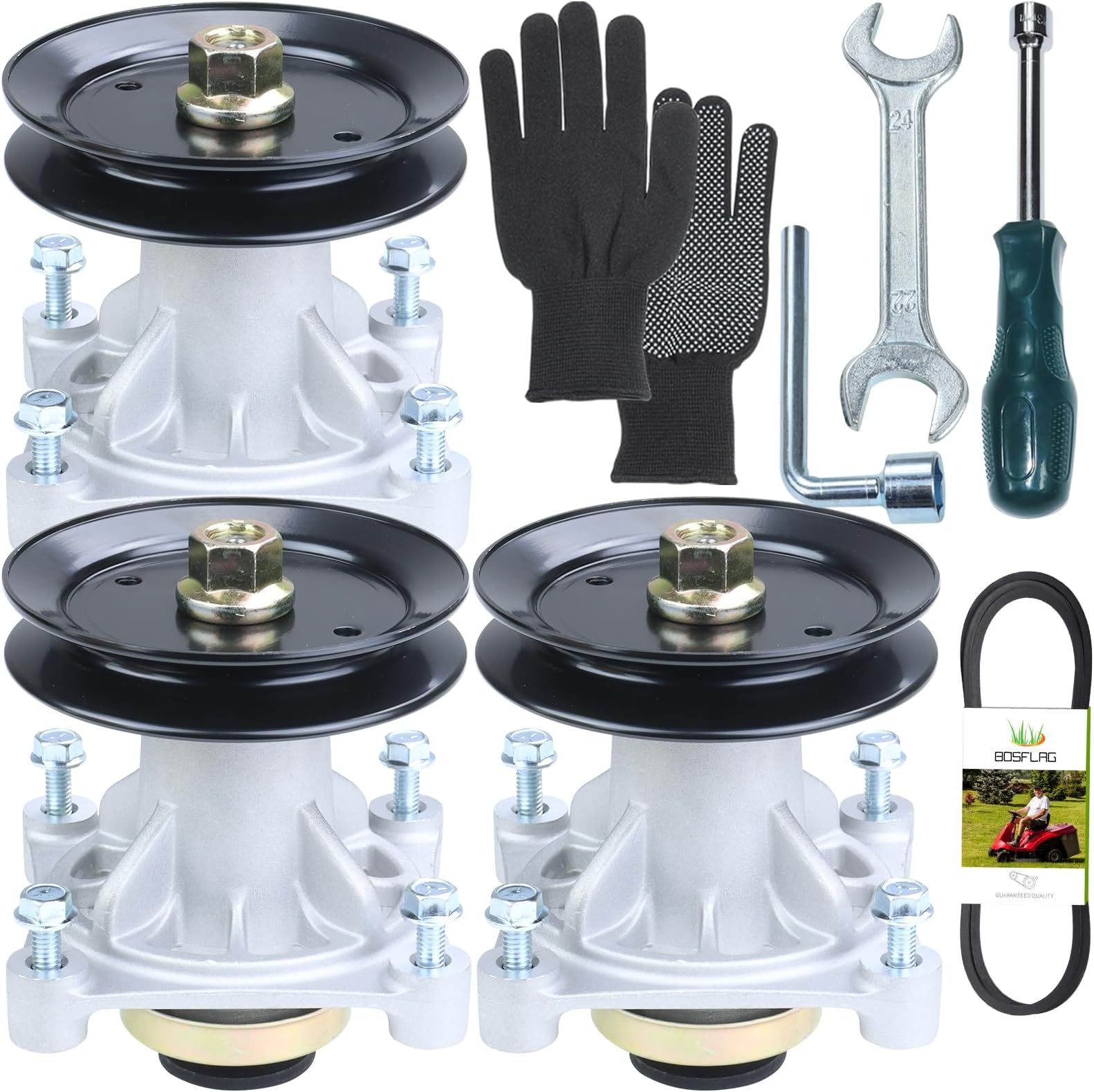 Amazon.com : Hustler Raptor Spindle and Pulley Kit 604214, 603988 ...