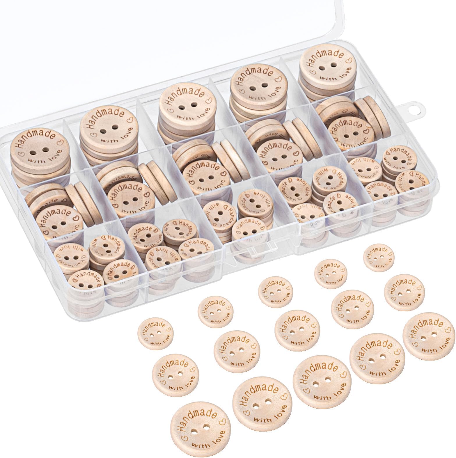 100 pcs Bottoni in Legno Vintage 25mm, Bottoni Colorati con 2 Fori per ...