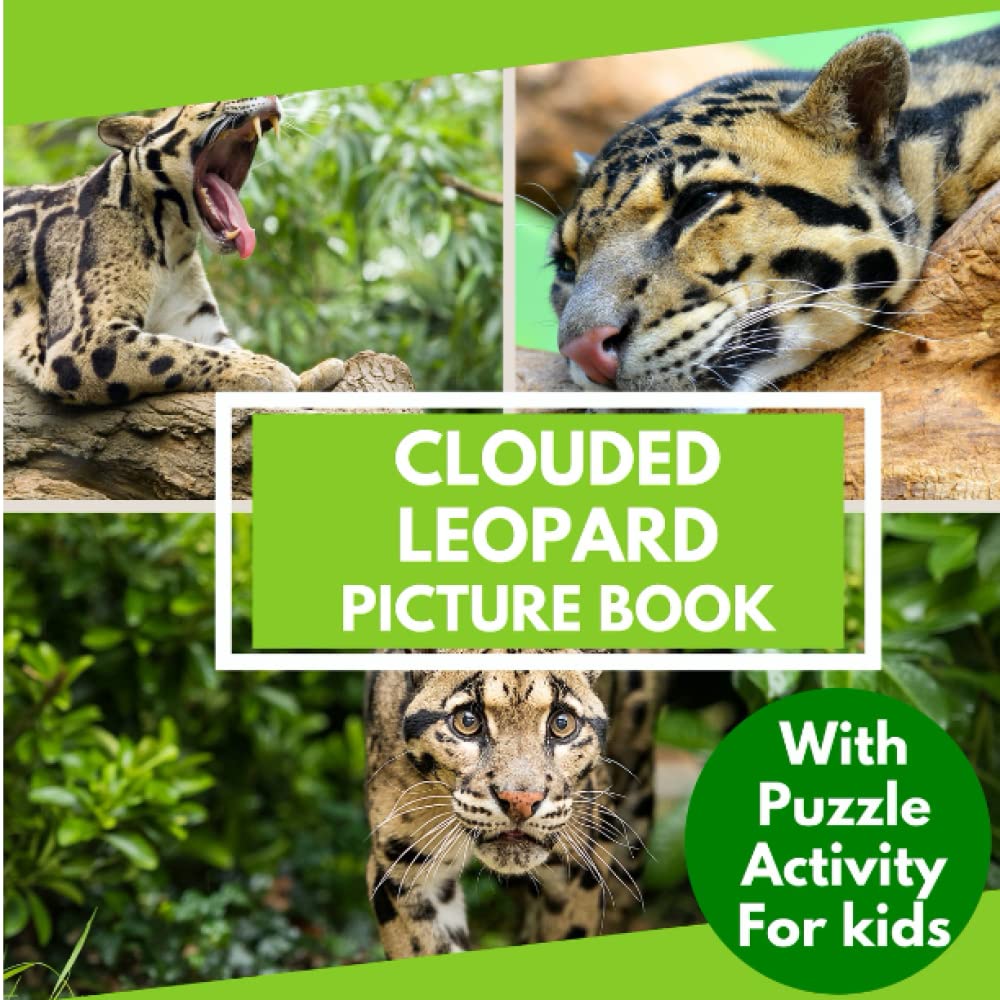 Clouded leopard Picture Book with Puzzle Activity for Kids: Learn Facts ...