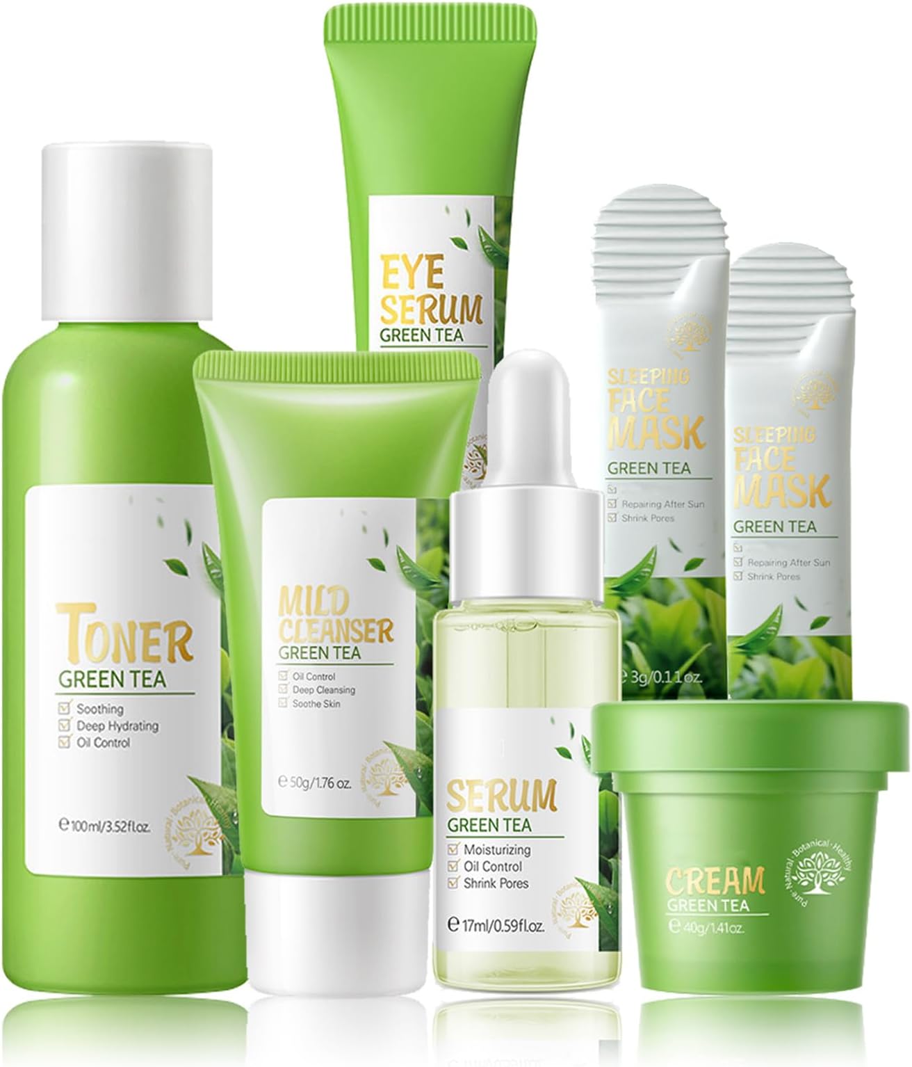 Amazon.com: Fashion Base Skin Care Products Set, Green Tea Skin Care ...