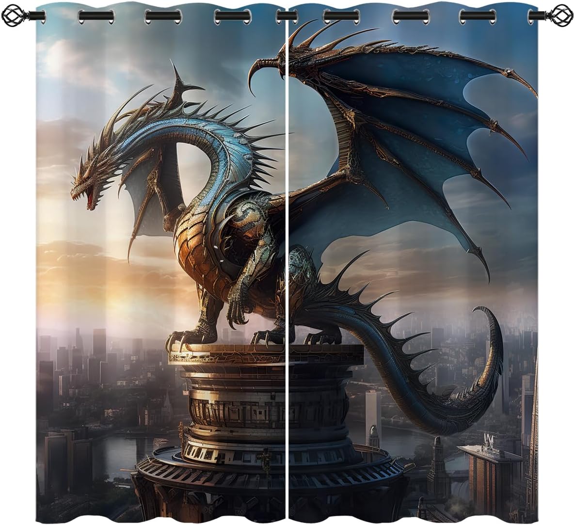 Amazon.com: Dragon Blackout Curtains for Girls Boy Home Decor, Magic ...