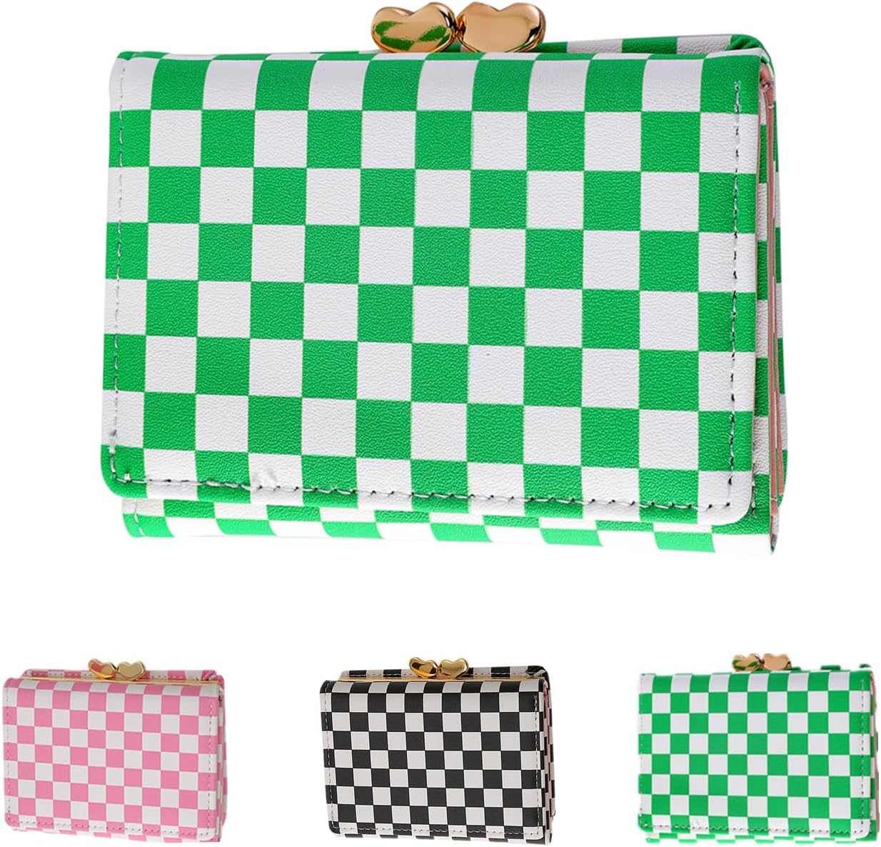 AACKS Checkered Coin Purse for Women and Teen Girls - Aesthetic Wallet ...