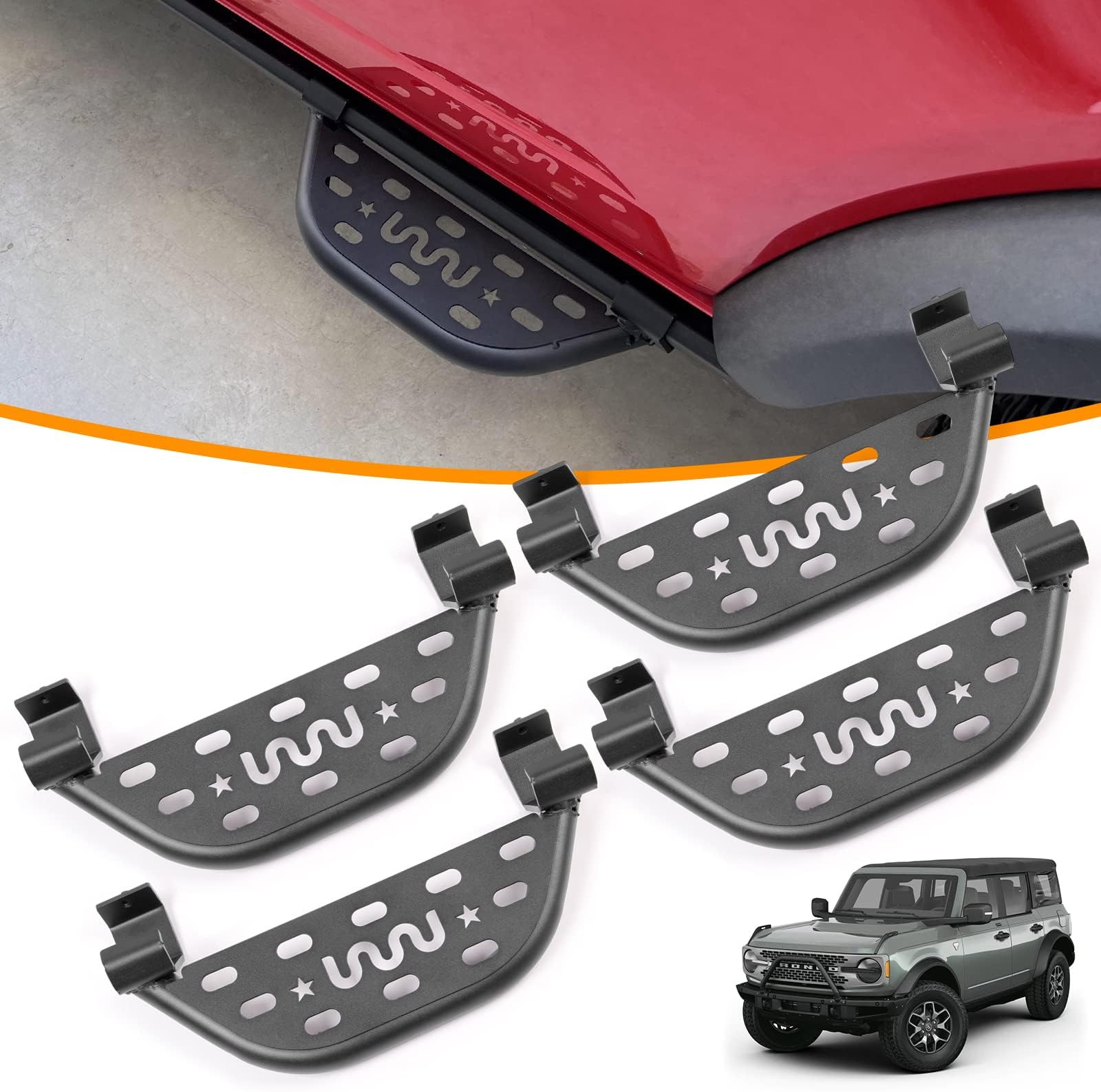 Amazon.com: CROSSHIP Side Steps Replacement for Ford Bronco - Running ...