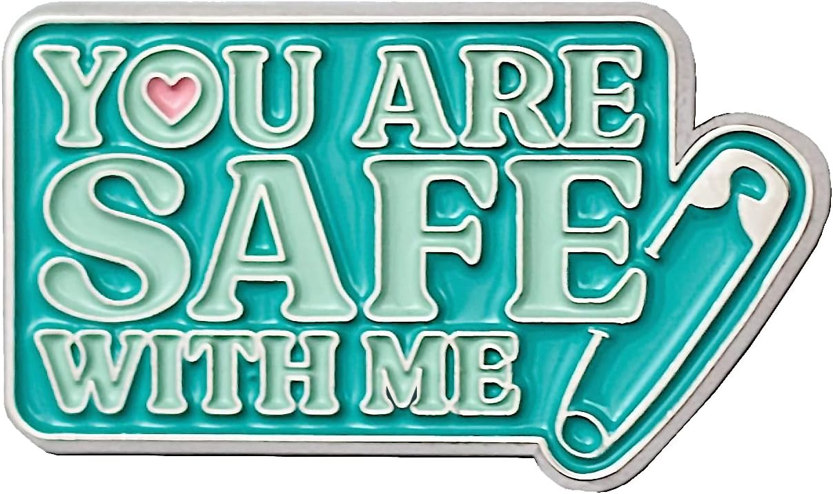 Amazon.com: You Are Safe With Me Safety Enamel Badge Reel Pin | Cute ...