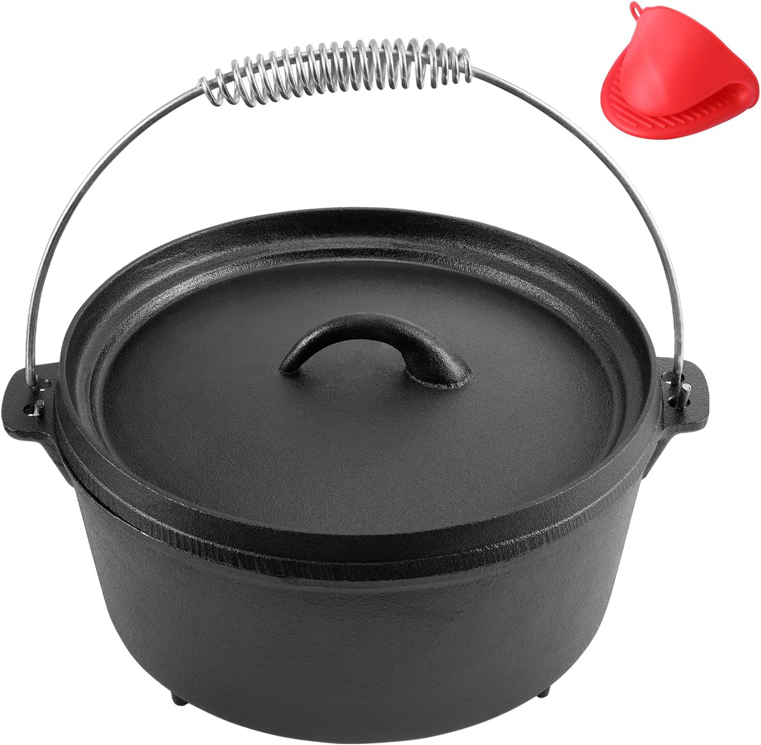 Amazon.com: Leonyo Cast Iron Dutch Oven with Lid, 5QT Dutch Oven ...