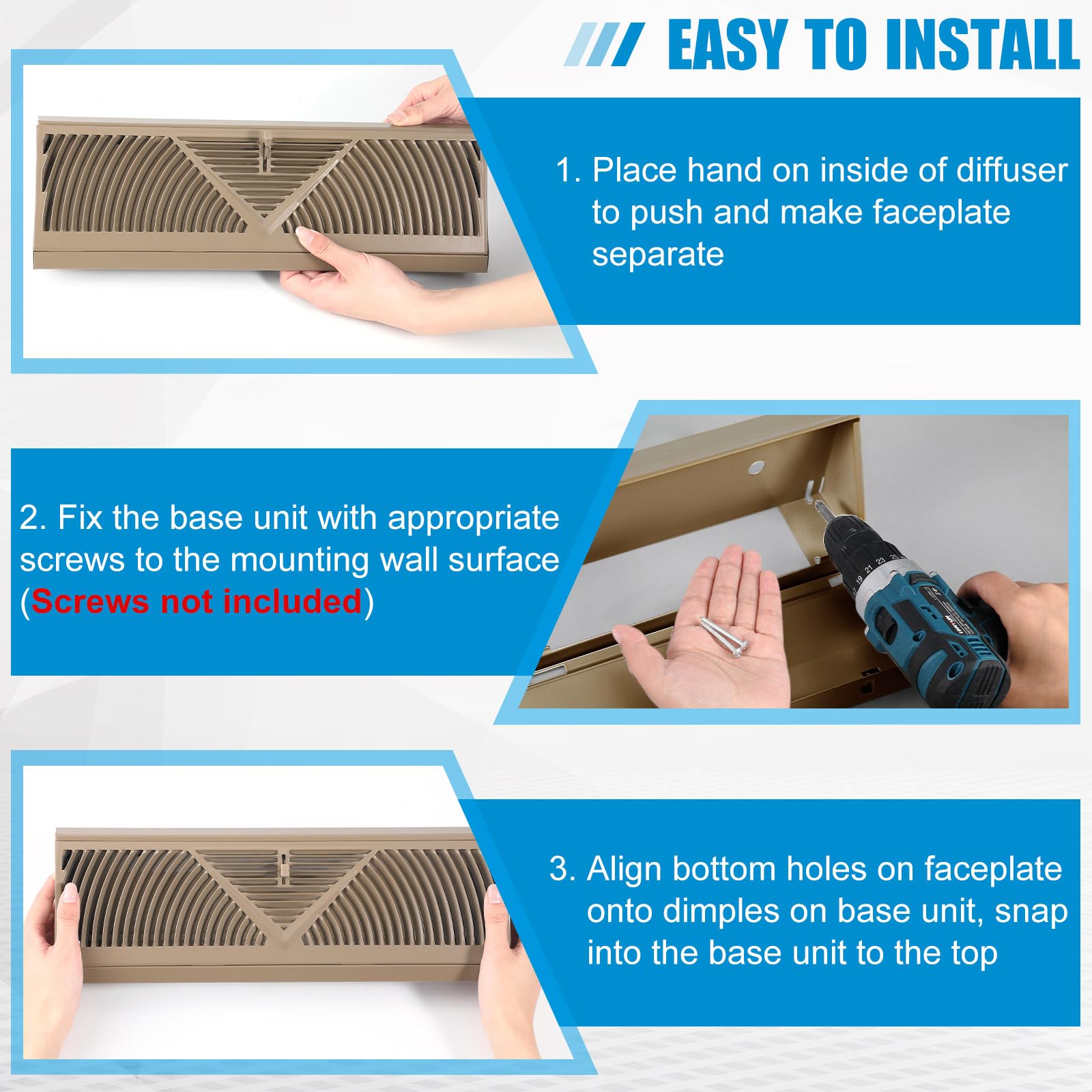 Snapklik.com : Yaocom 2 Pack Baseboard Register Vent 24 Inch Duct ...